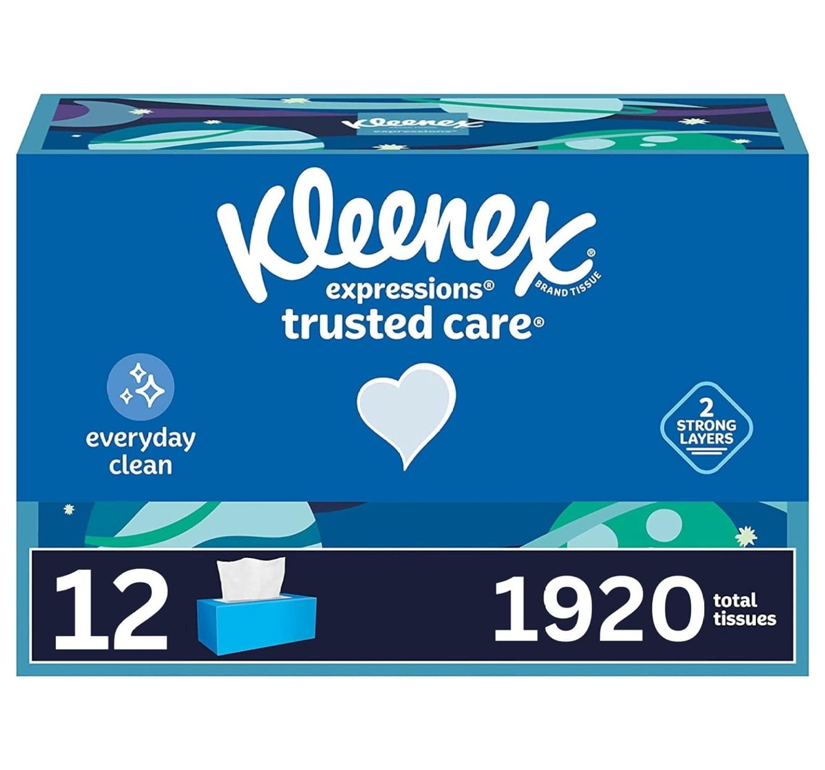 Klenex Expressions Trusted Care Facial Tissues, 12 Boxes, Klenex Travel ...