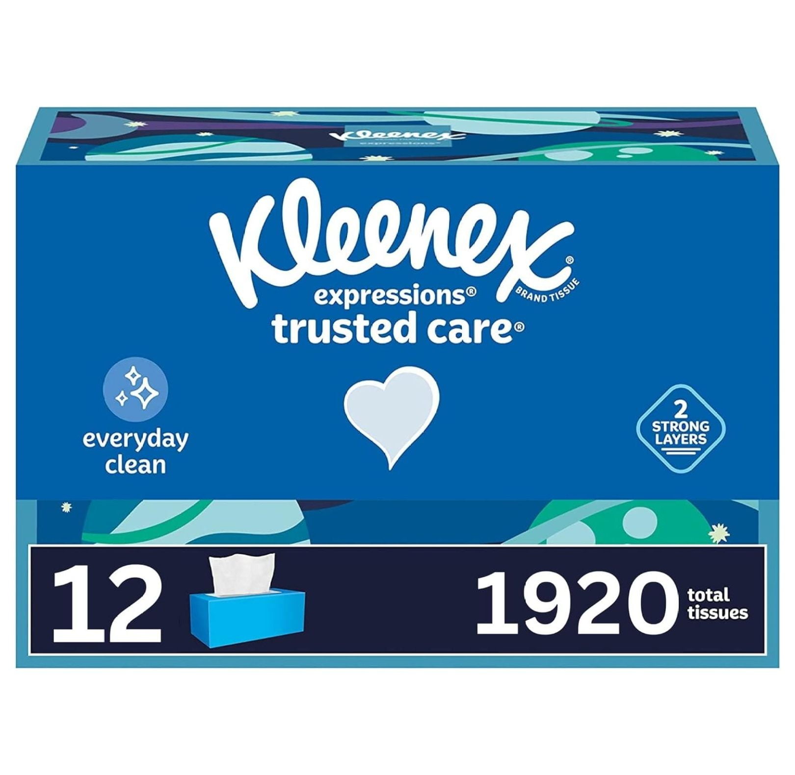 Klenex Expressions Trusted Care Facial Tissues, 12 Boxes, Klenex Travel Tissue Packs, 160 ...