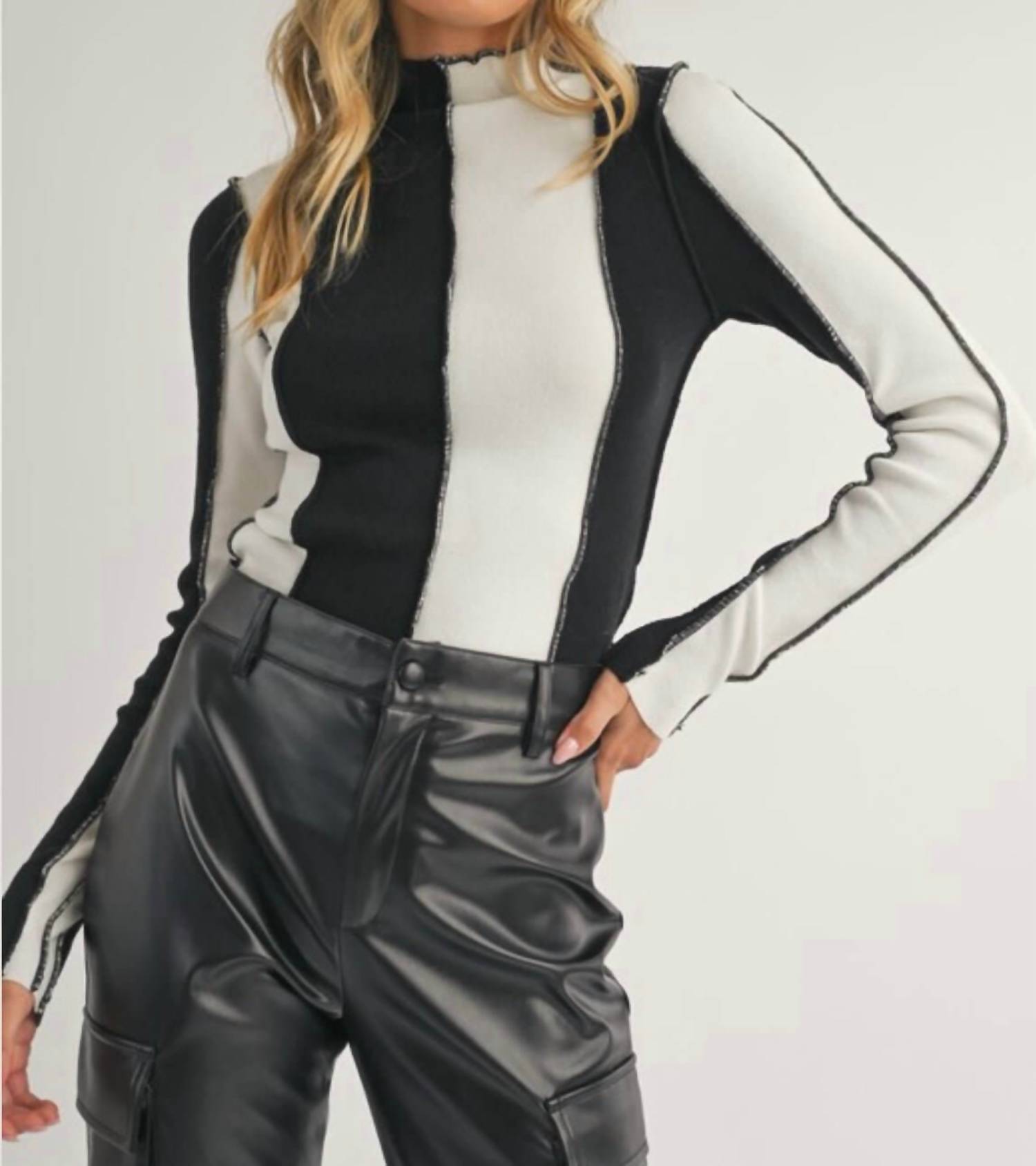 Klesis Alicia Long Sleeve Color Block Top - Walmart.com