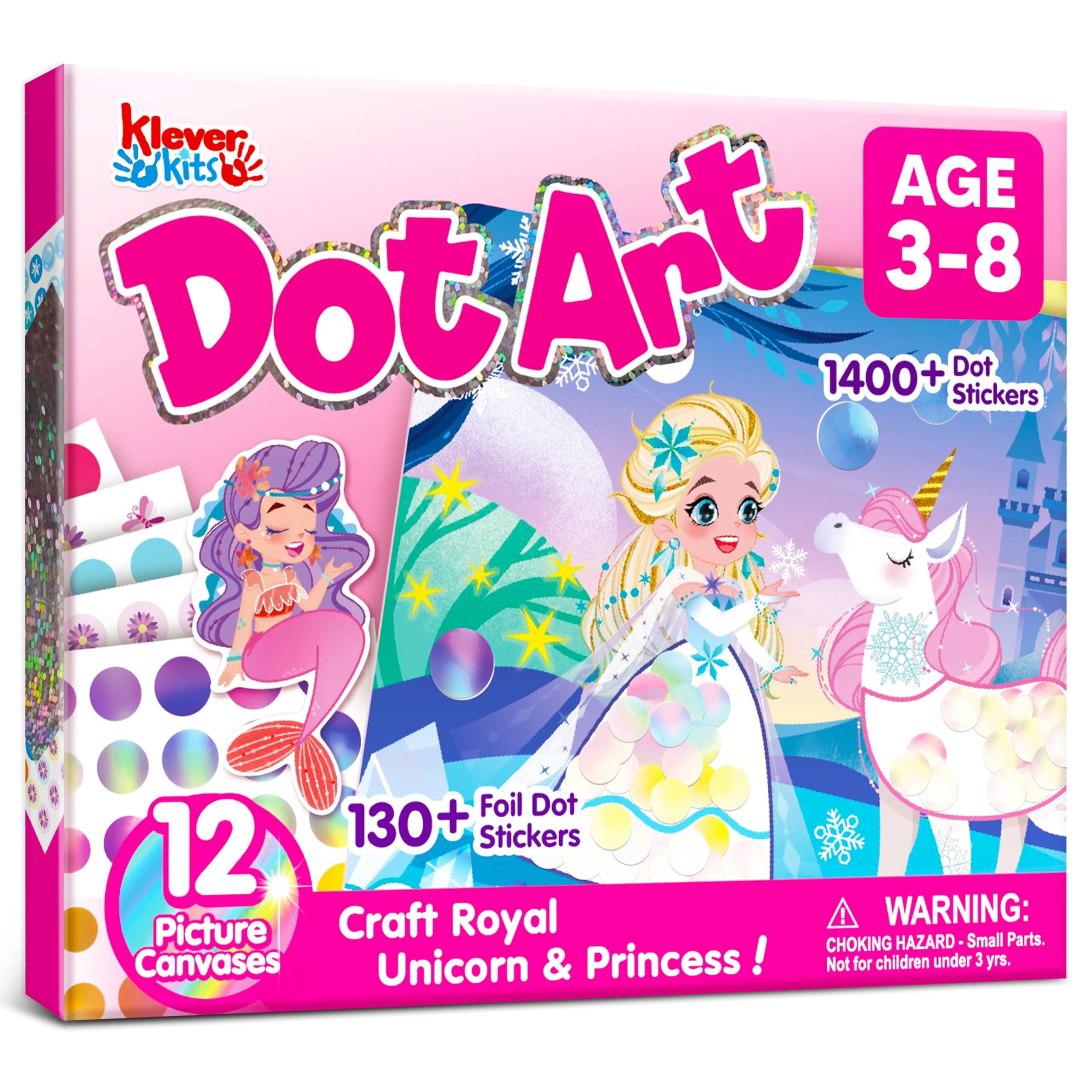 Klever Kits Dot Art Kit for Kids Ages 3-5, Princess Sticker Poke A Dot ...