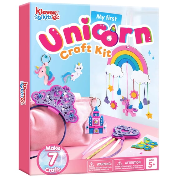 KLEVER KITS Unicorn DIY Craft Kit for Kids 5+ with 7 Magical Unicorn ...