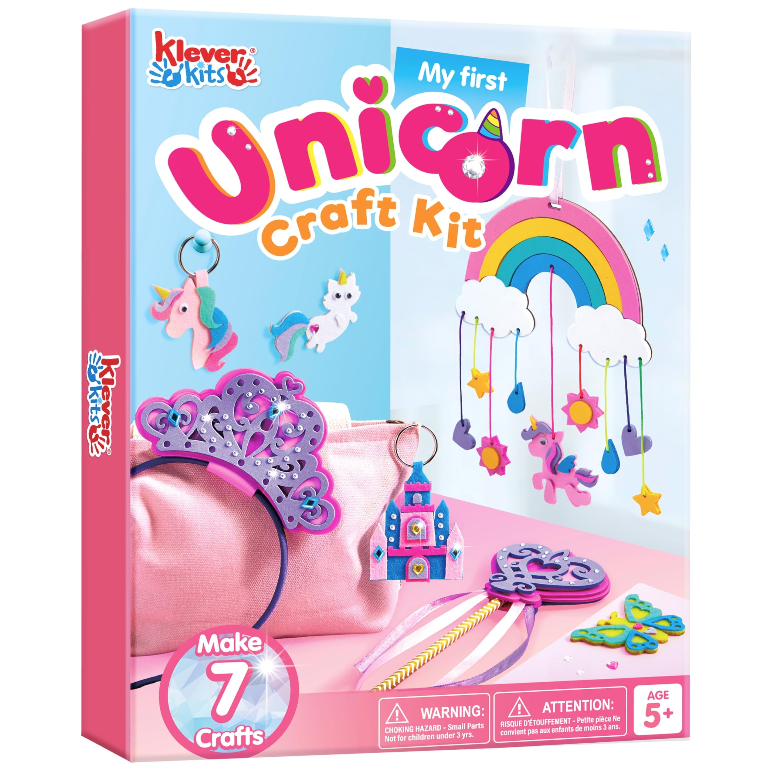 Klever Kits Unicorn DIY Craft Kit,7 Mess-Free Craft Projects for Girls ...