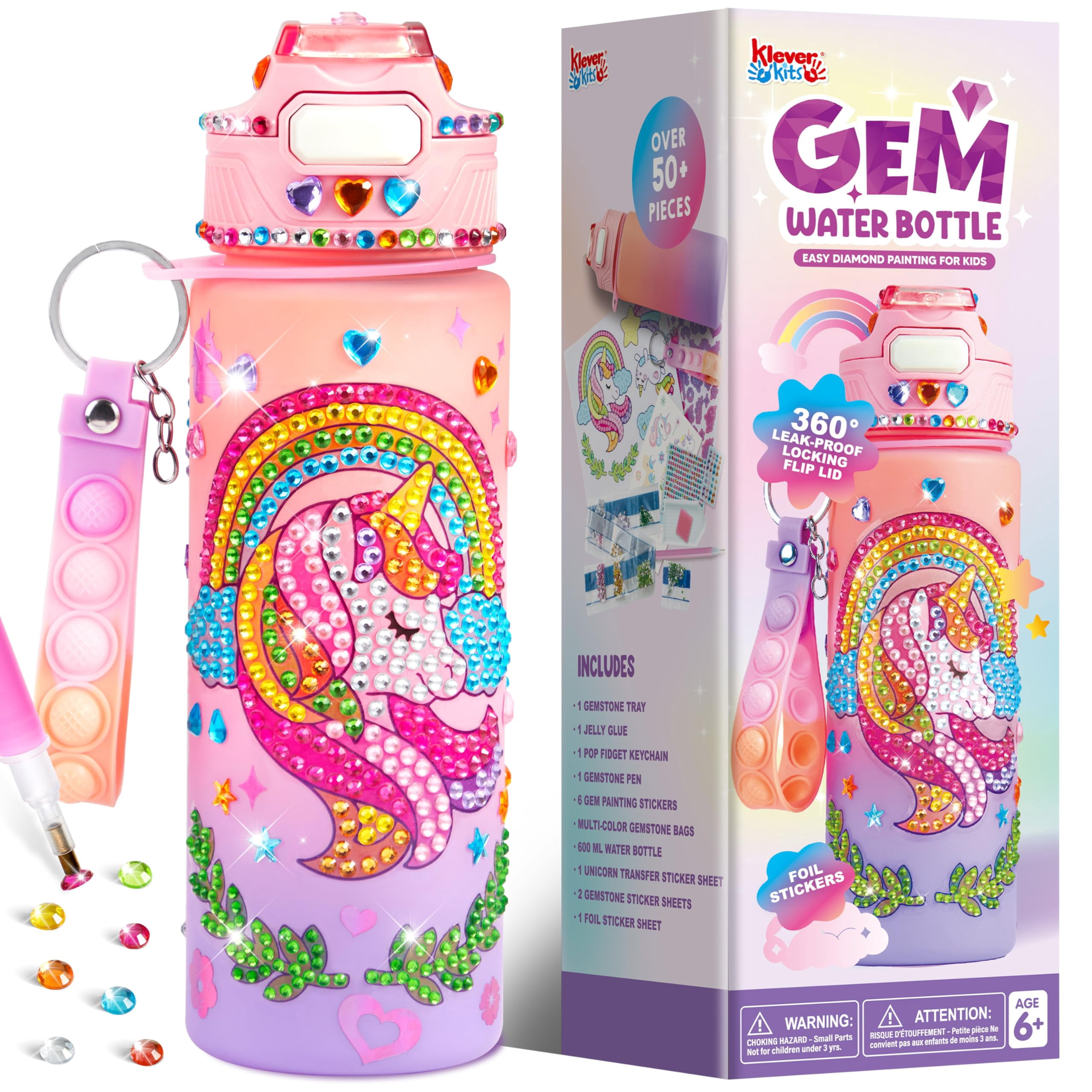 Joyfy Unicorn DIY Water Bottle Art and Craft Kit ,20 oz Girl's Water ...