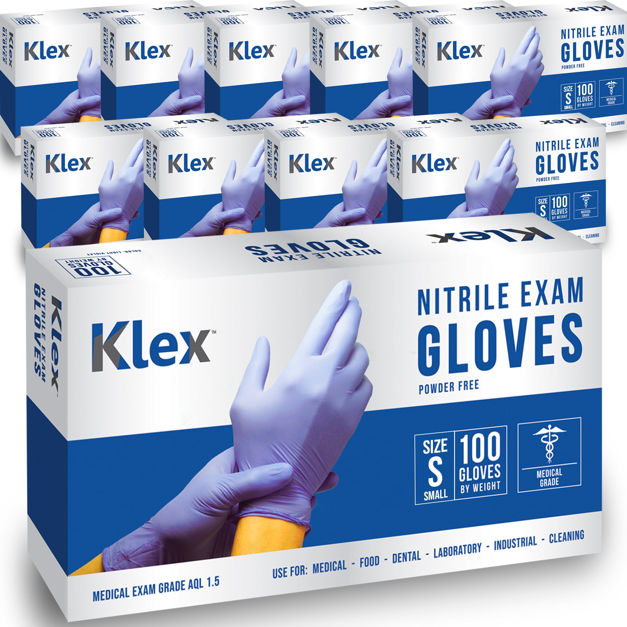 Klex Small Size Nitrile Medical Exam Gloves - Grade A, Disposable, Non ...