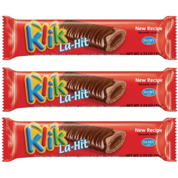 Klik La-Hit Crispy Nougat Bar Coated with Milk Chocolate, 1.23 oz (Pack ...