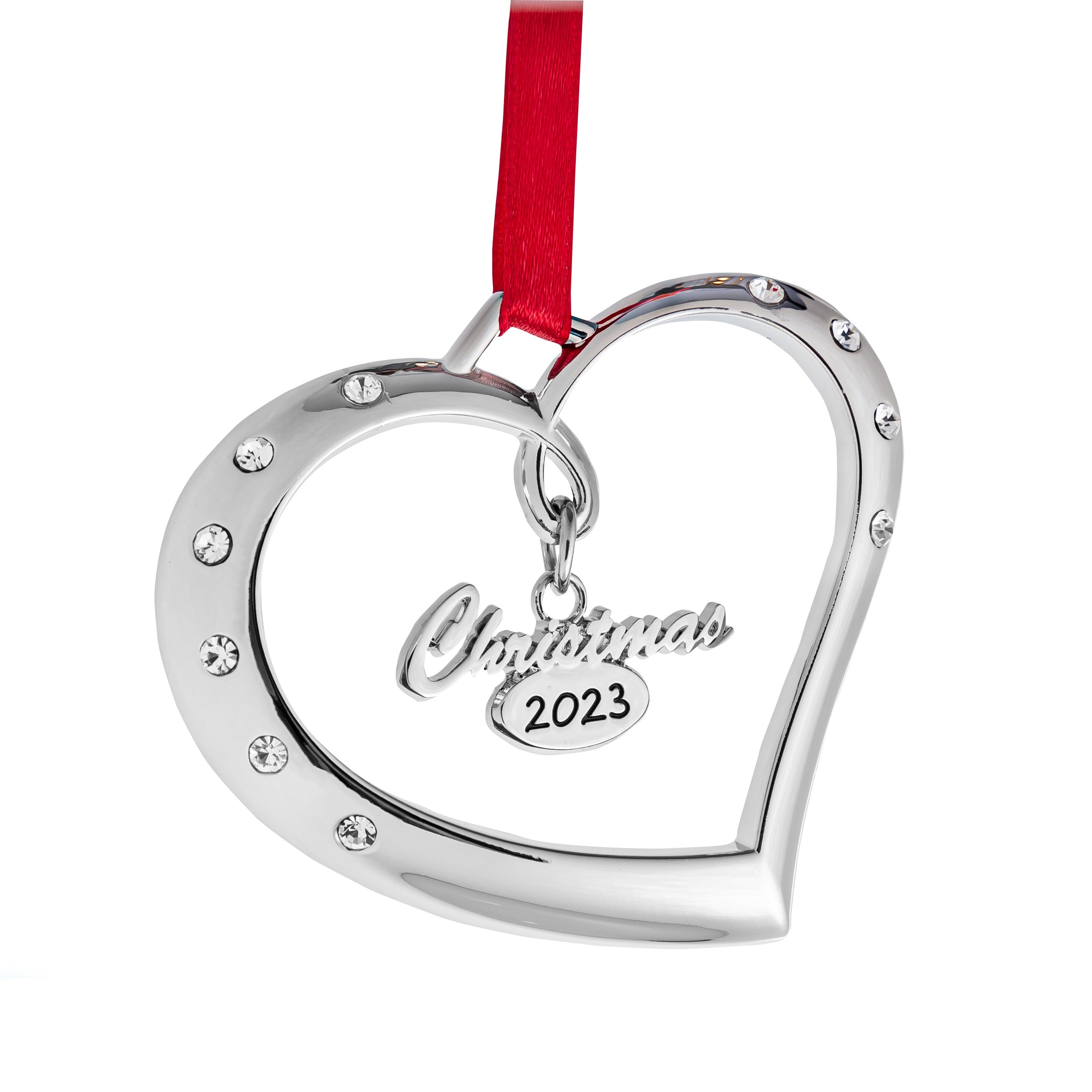 Klikel Christmas Ornament 2023 - Silver Heart 2023 Christmas Ornament ...