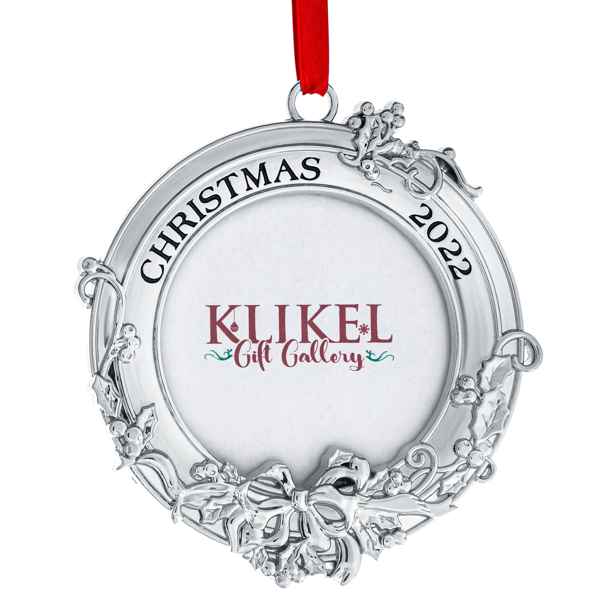 Klikel Christmas Photo Ornament 2022 - Photo Frame Silver Christmas ...
