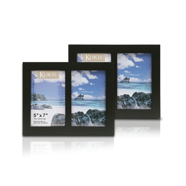Klikel Photo Collage Frame Set of 2 - Black Woode Picture Frame - 2 ...