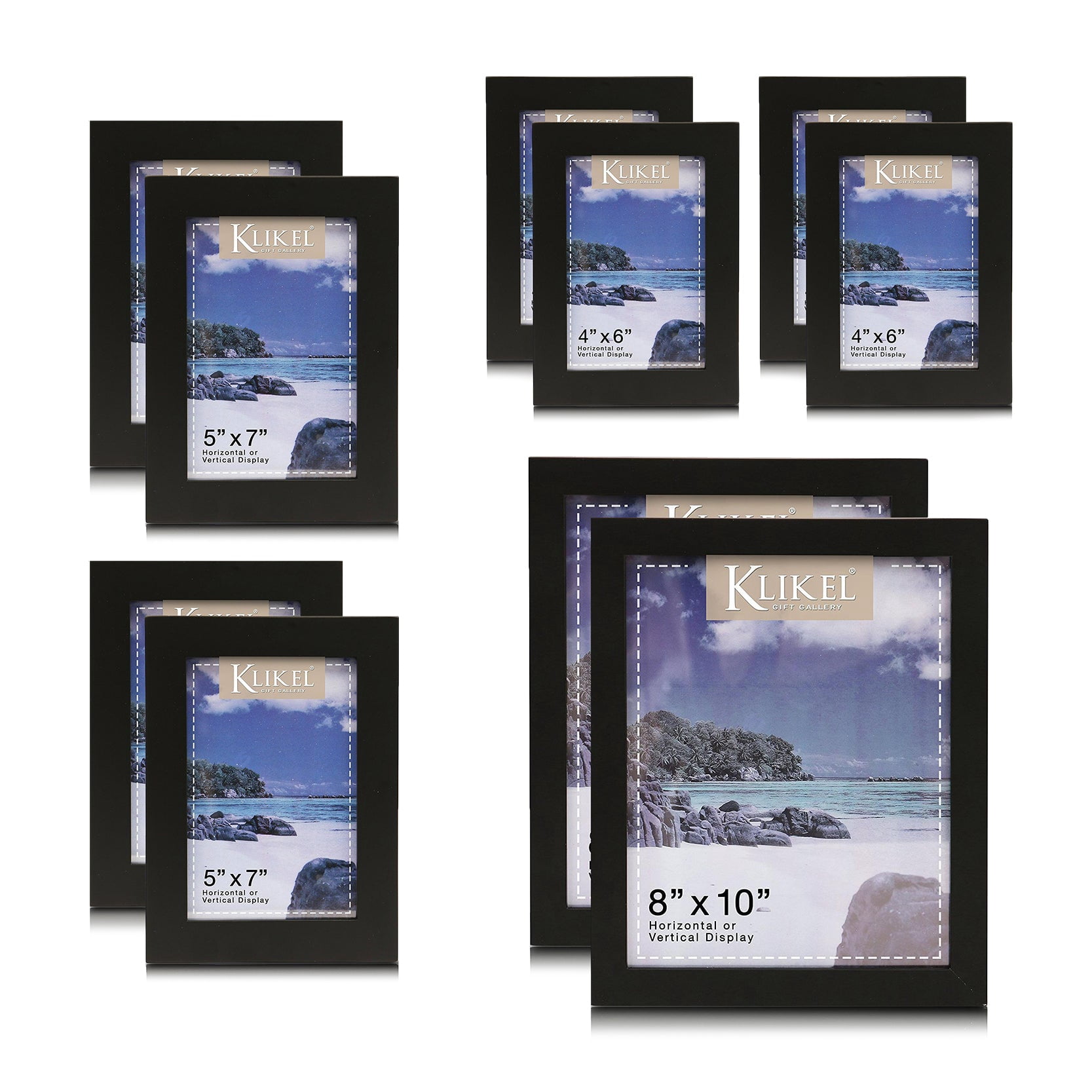 Klikel Picture Frame Set- 4x6 5x7 8x10 Picture Frame Collage - 10 Piece ...