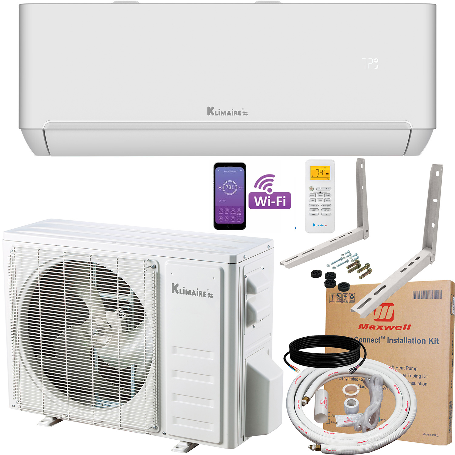 Ktaxon 11000BTU Wifi Enabled Mini Split Air Conditioner & Heater, 17 ...