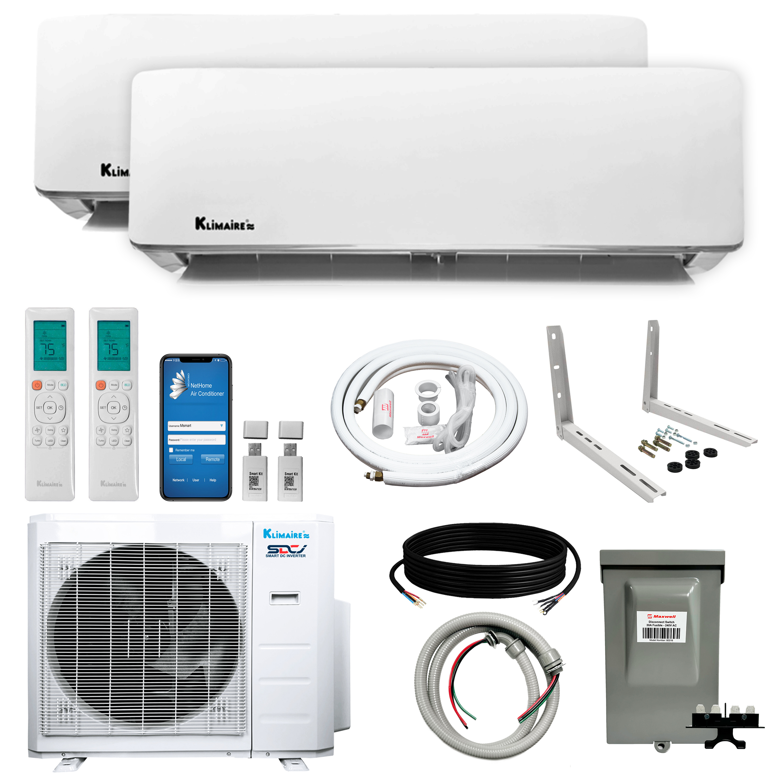 GREE Multi Gen2 Series 42,000 BTU 2-Zone Mini Floor Console 18K+18K ...