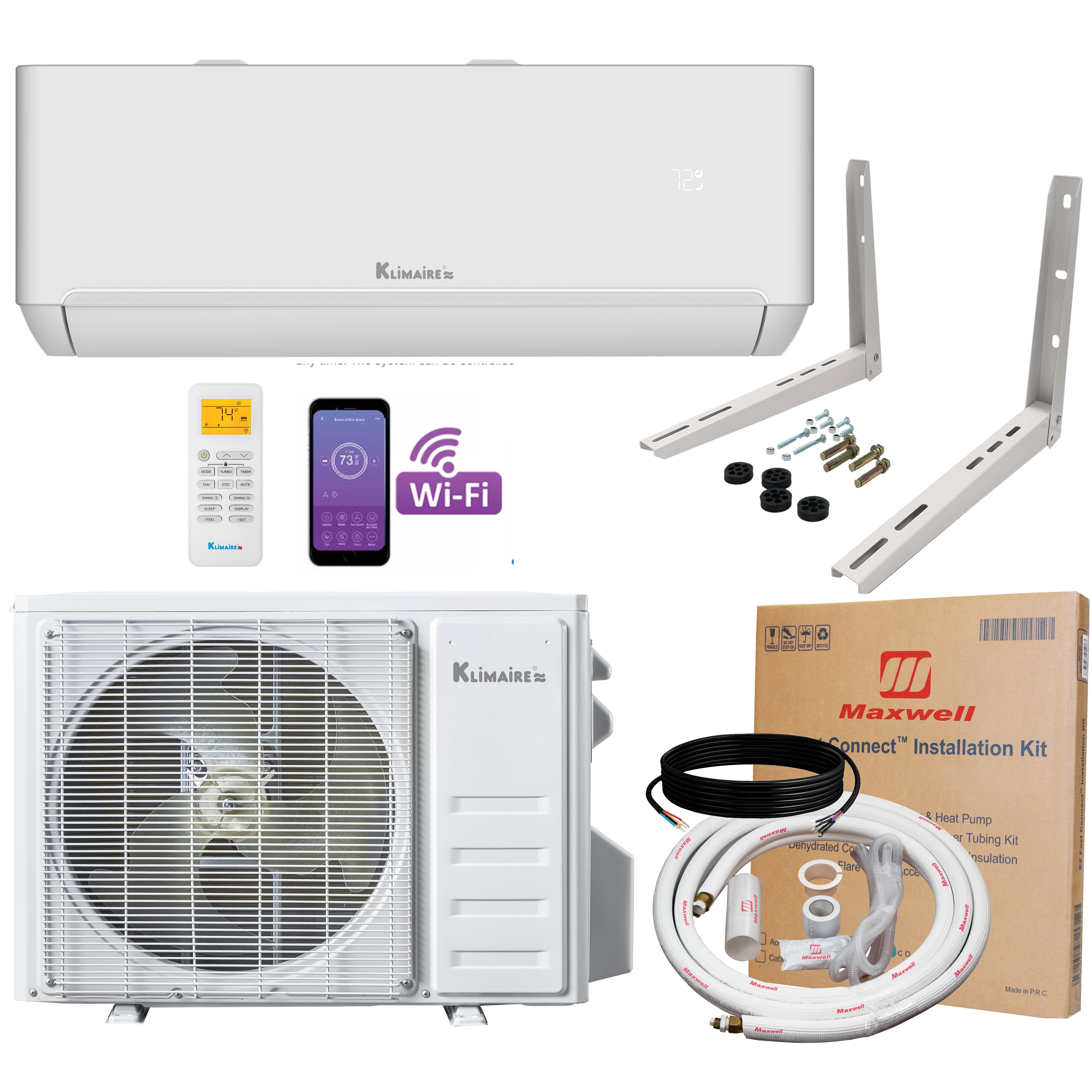 Klimaire 36,000 BTU 19 SEER2 Ductless Mini-Split Heat Pump Air ...