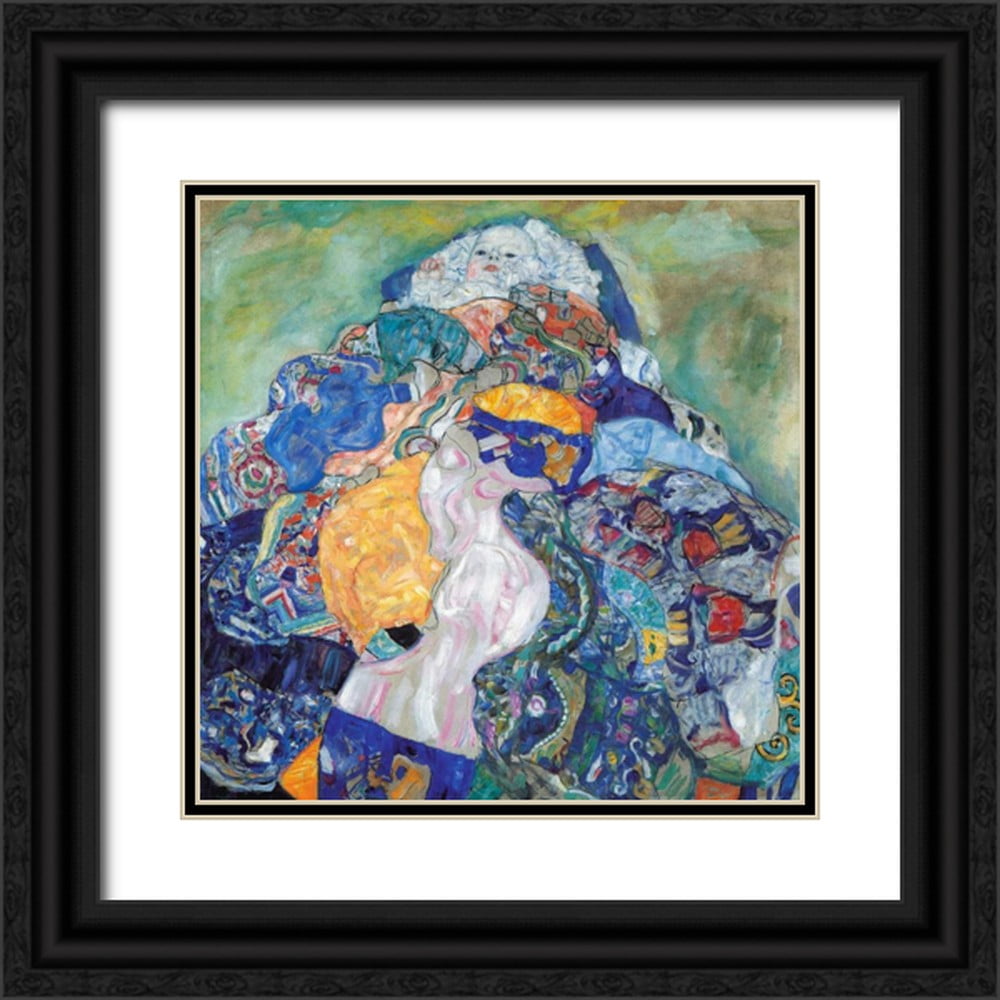 Klimt, Gustav 15x15 Black Ornate Wood Framed with Double Matting Museum ...