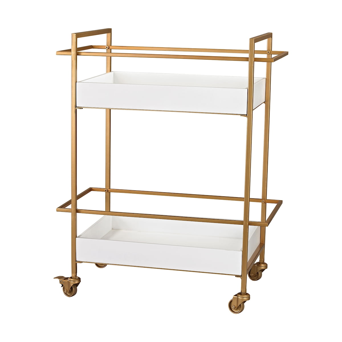 Kline Bar Cart in White and Gold - Walmart.com