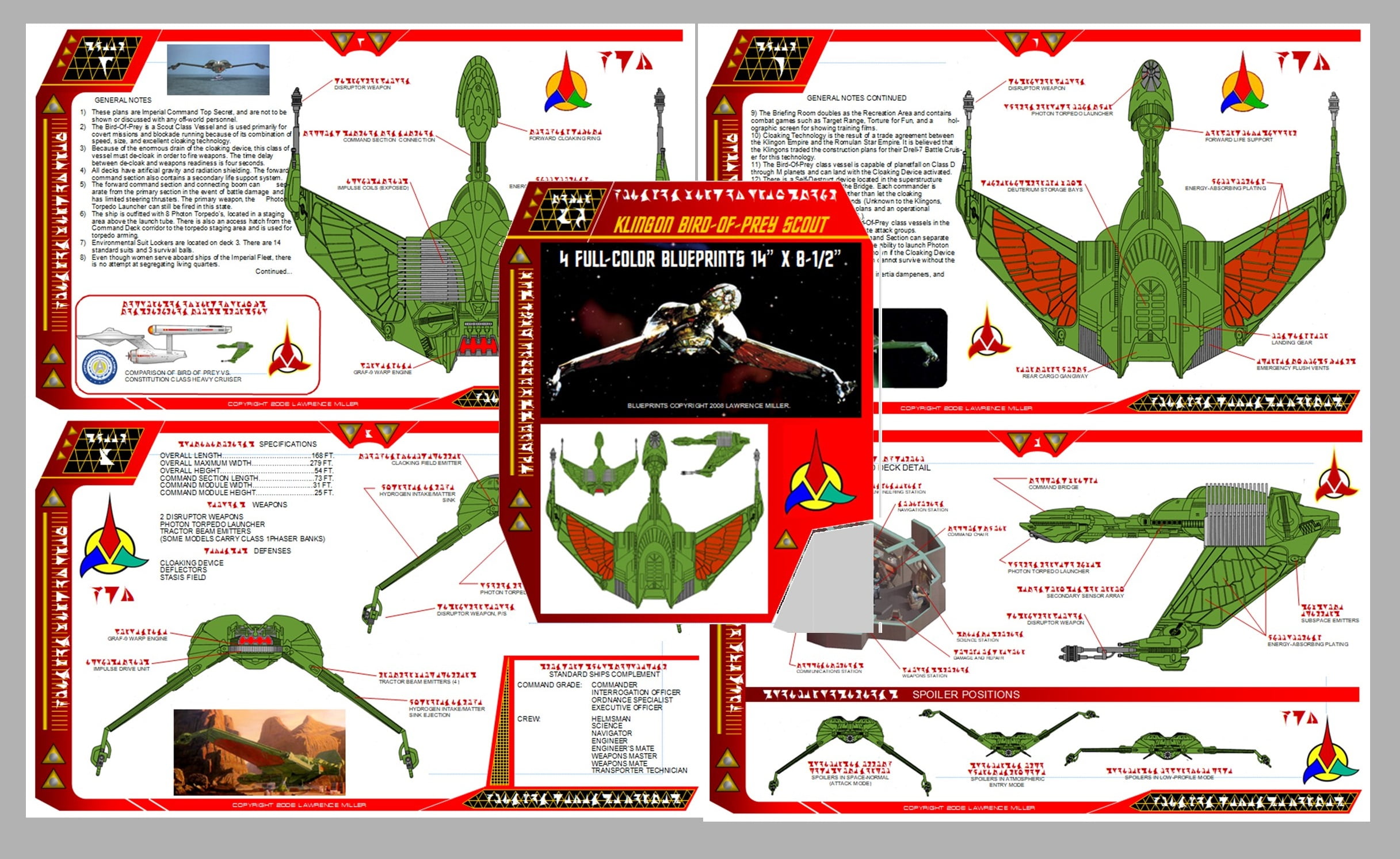Klingon Bird of Prey Blueprints - Walmart.com