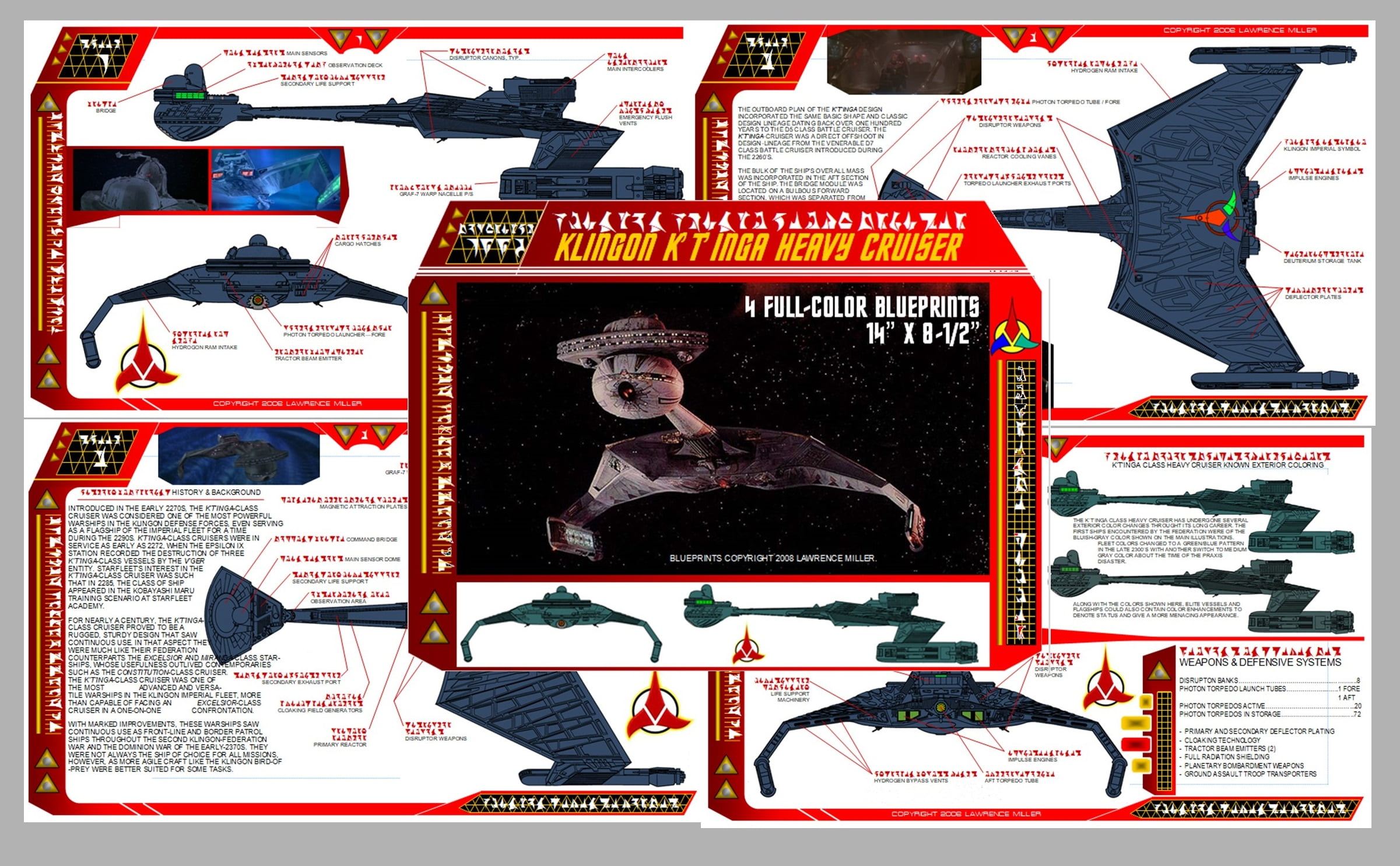 Klingon K'T'Inga Heavy Cruiser Blueprints - Walmart.com