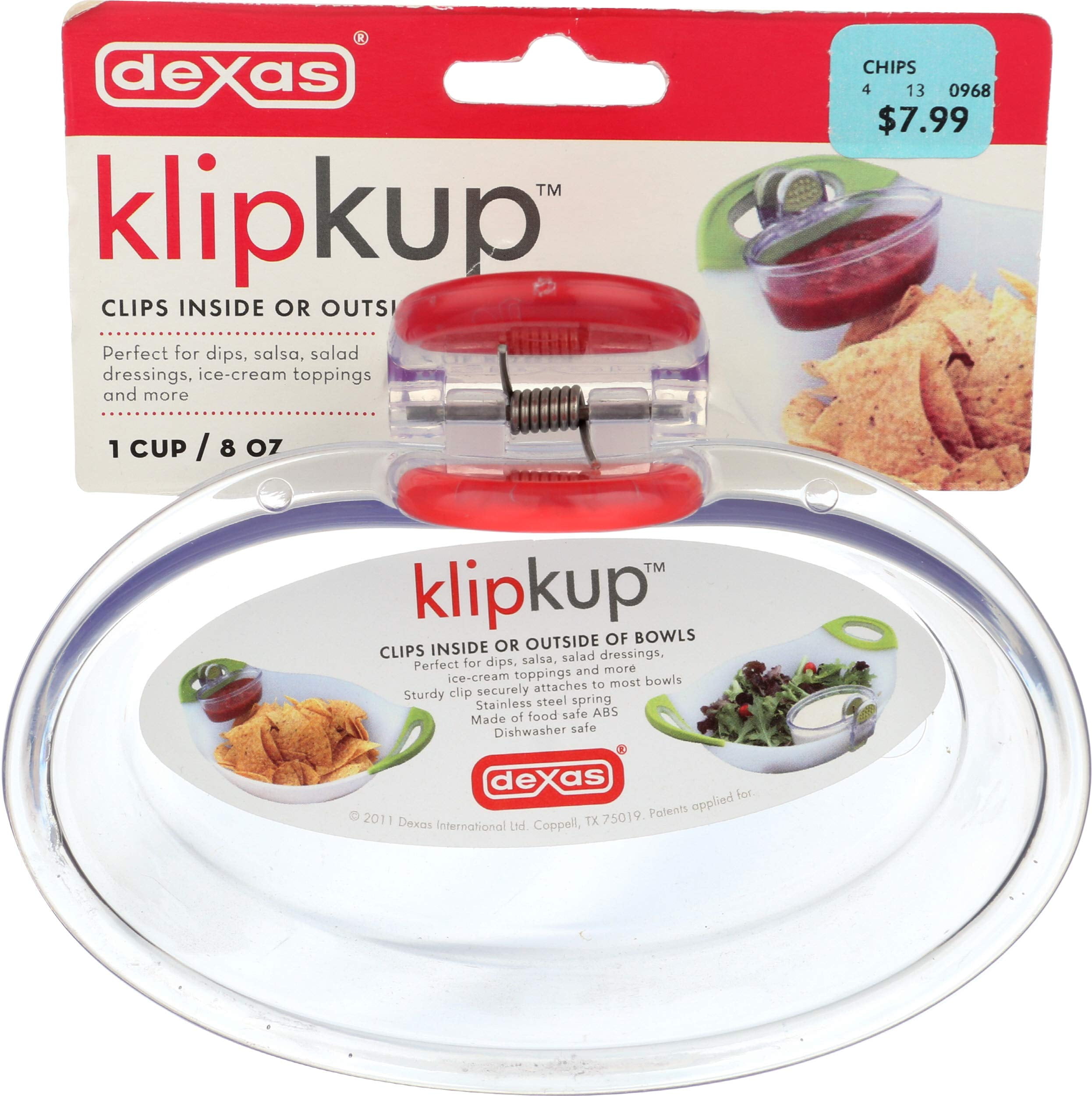 Klipkup Clip-On Condiment Cup - 1 Cup Capacity - Red Perfect for Dips ...