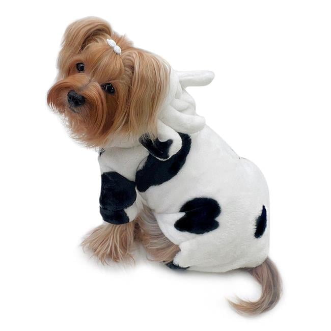 Klippo KBD100S Ultra Plush Moo Cow Hooded Pajamas, White & Black ...
