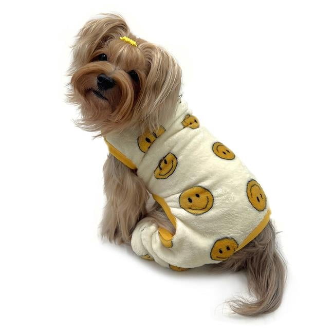 Klippo KBD101L Ultra Plush Happy Face Front Sleeveless Pajamas, Yellow ...