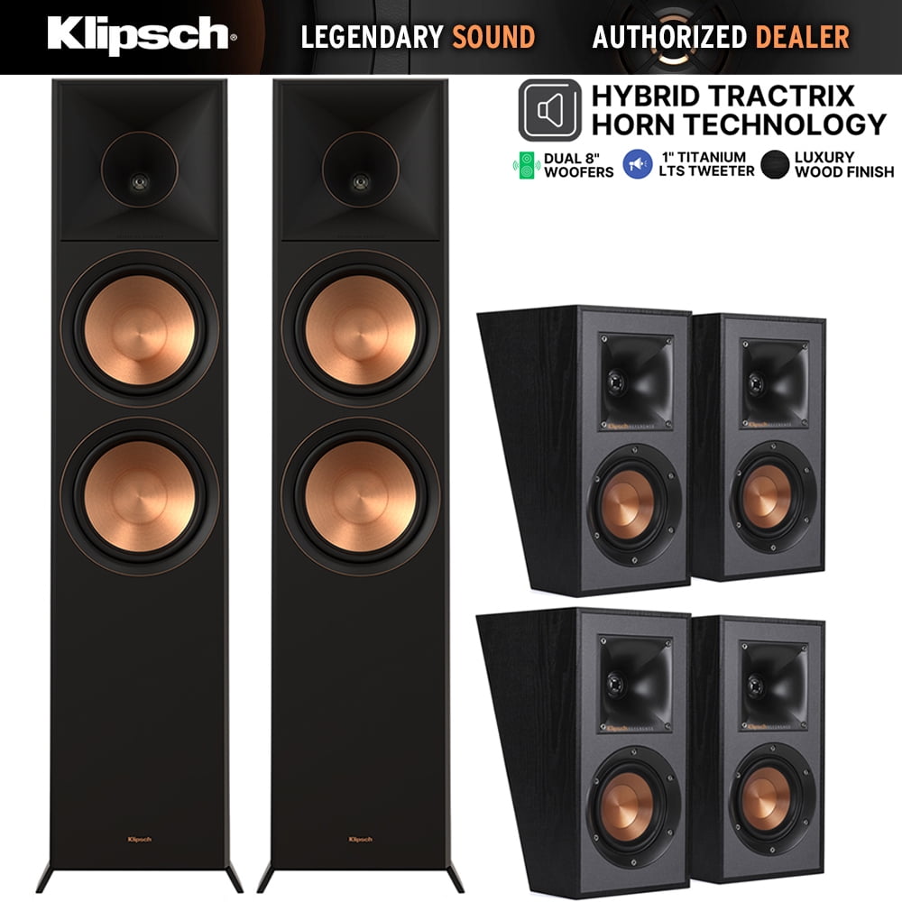 Klipsch 1070013 RP-8000F II High-Resolution Floorstanding Speaker with Enhanced Bass, Ebony (2 ...