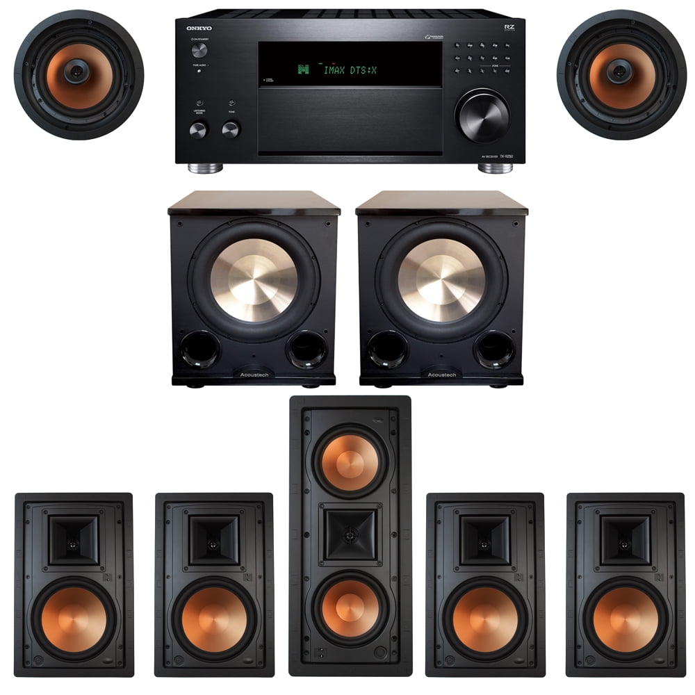 Klipsch 5.2.2 In-Wall System with 4 R-5800W II, 1 R-5502W II, 2 CDT ...
