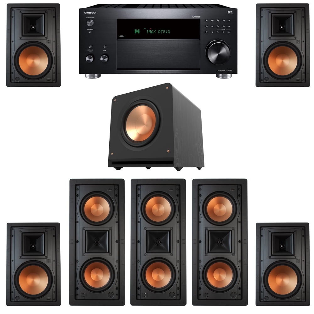Klipsch 7.1 In-Wall System with 3 R-5502W II, 4 R-5800W II, 1 RP-1400SW ...