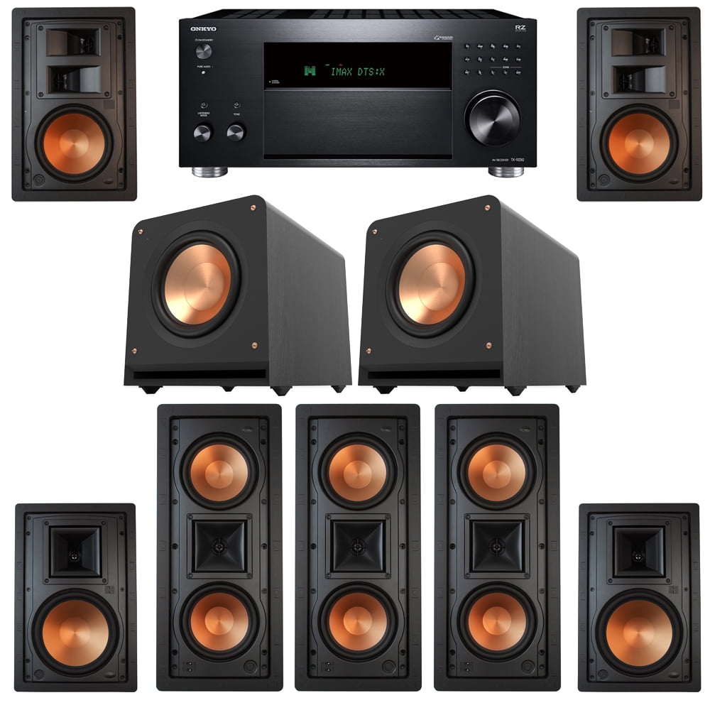 Klipsch 7.2 In-Wall System with 3 R-5502W II, 2 R-5800W II, 2 R-5650S ...