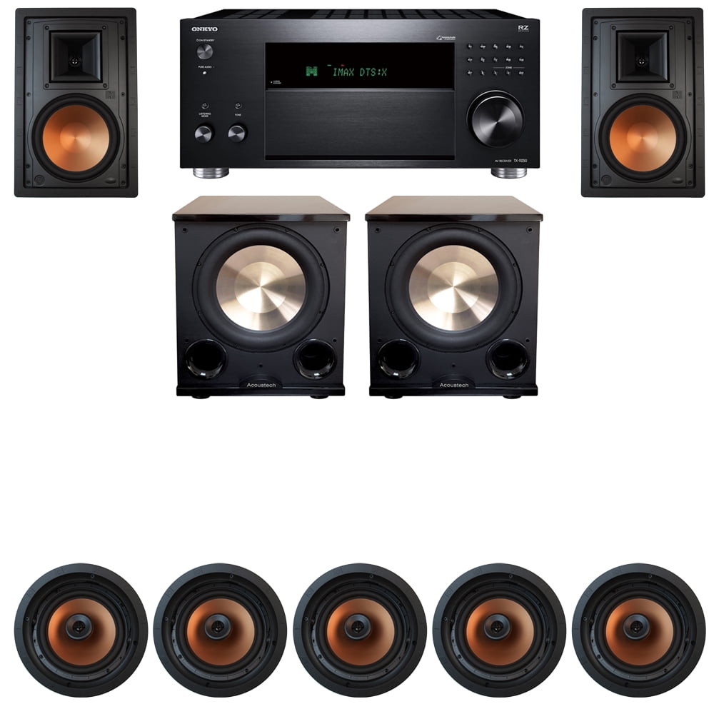 Klipsch 7.2 In-Wall System with 5 CDT-5800C II, 2 R-5800W II, 2 PL ...