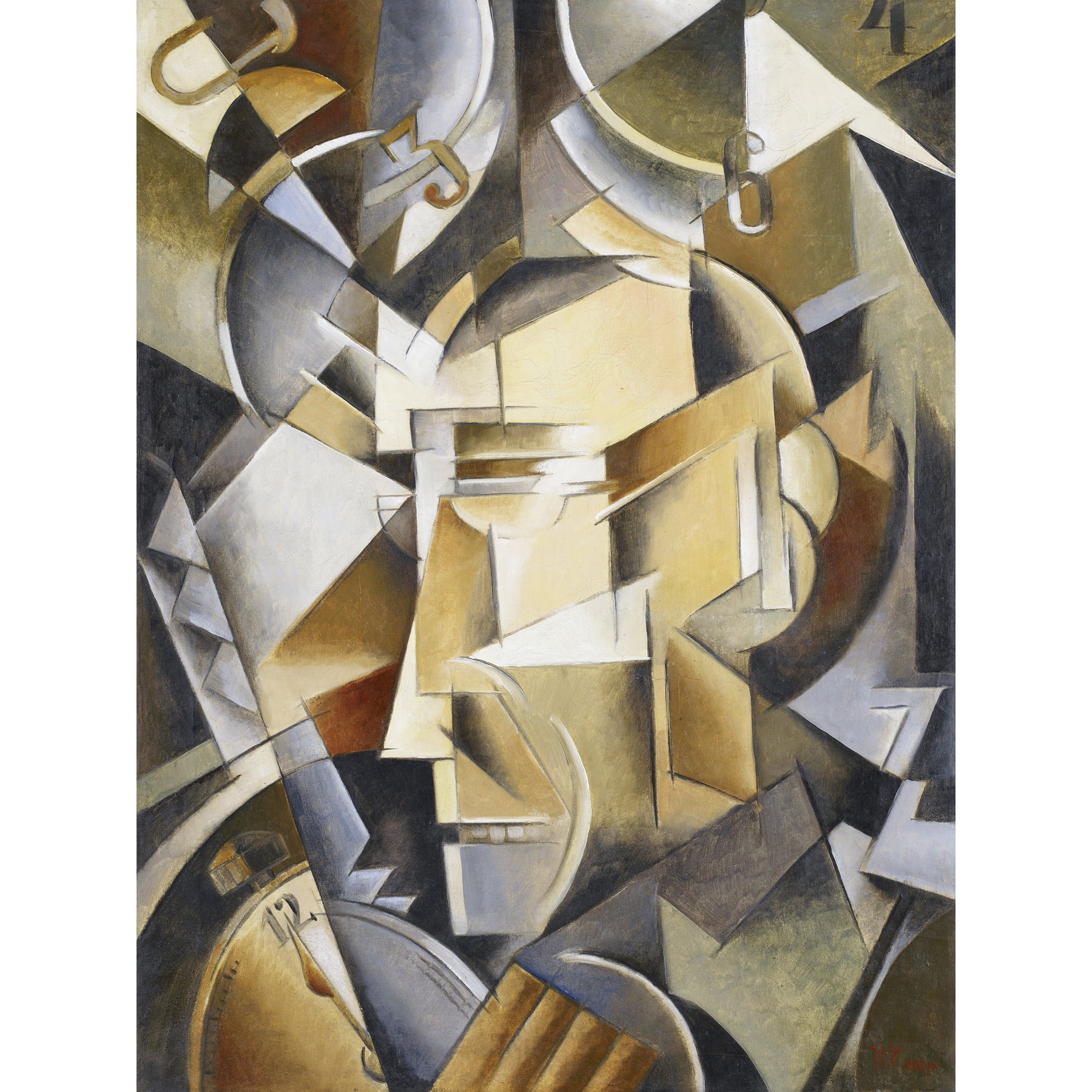 Kliun The Clockmaker Face Abstract Painting Extra Large Art Print Wall ...