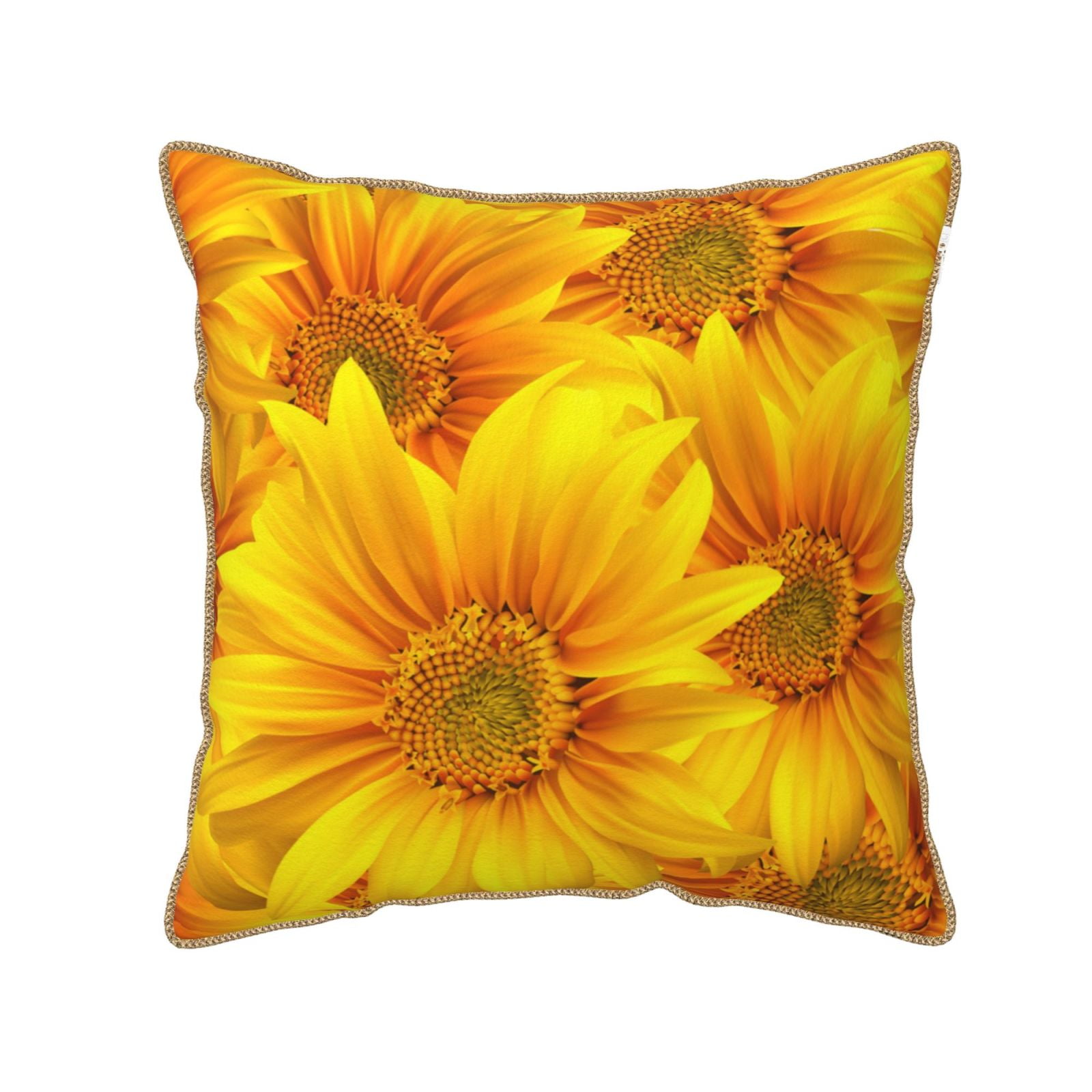 Kll 3d Sunflowers Decorative Throw Pillow Covers Velvet Soft For Couch ...