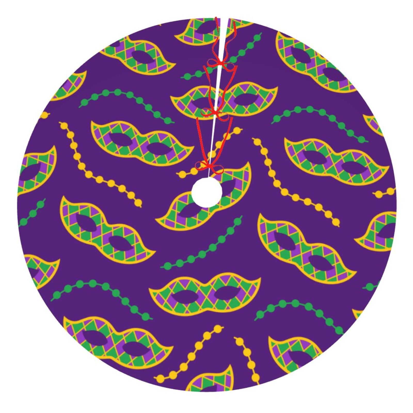 Kll 48" Christmas Tree Skirt Carnival Masks And Beads Xmas Tree Skirts ...