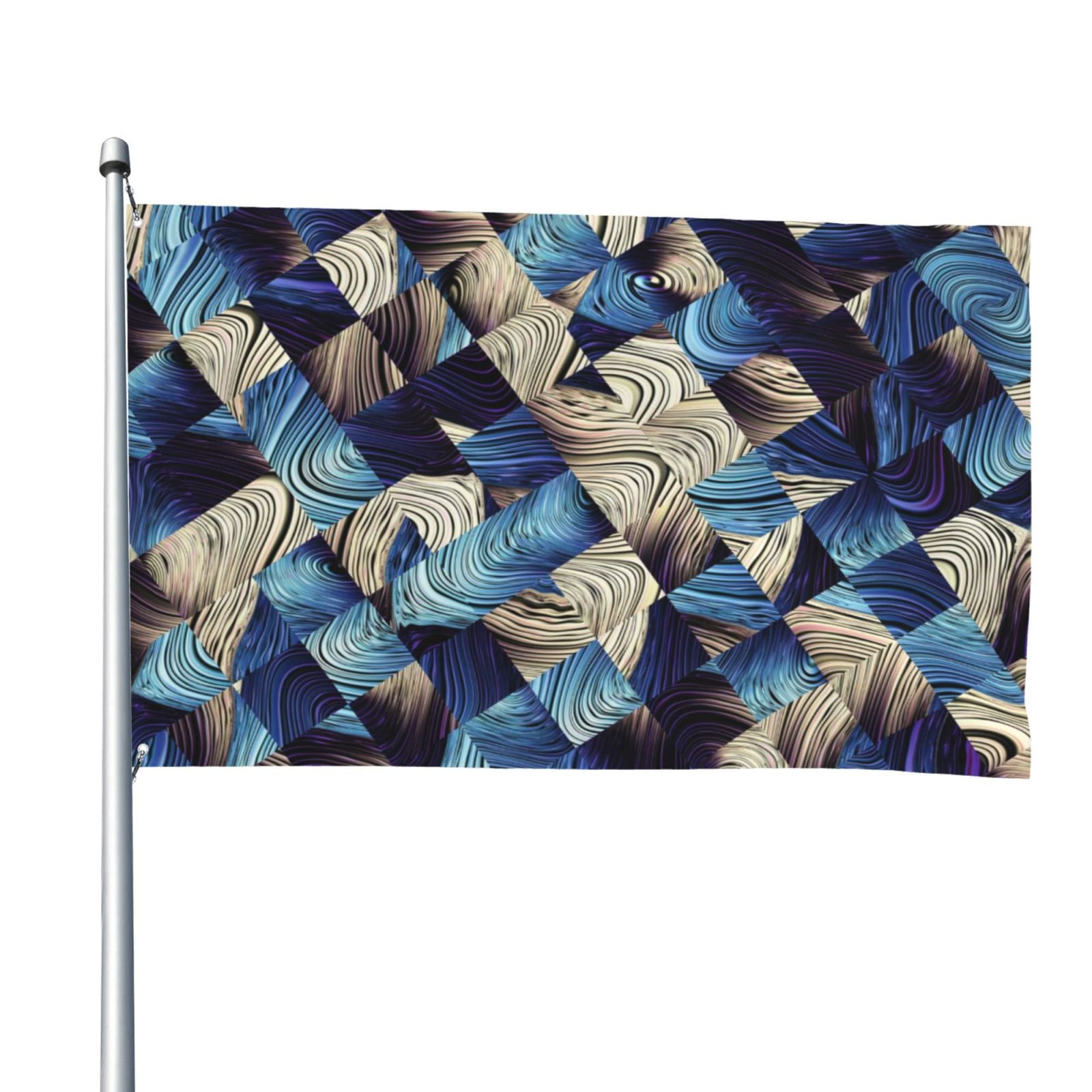 Kll Abstract Blue Squares Flag 4x6 Ft Parade Party Flag Outdoor Flag ...