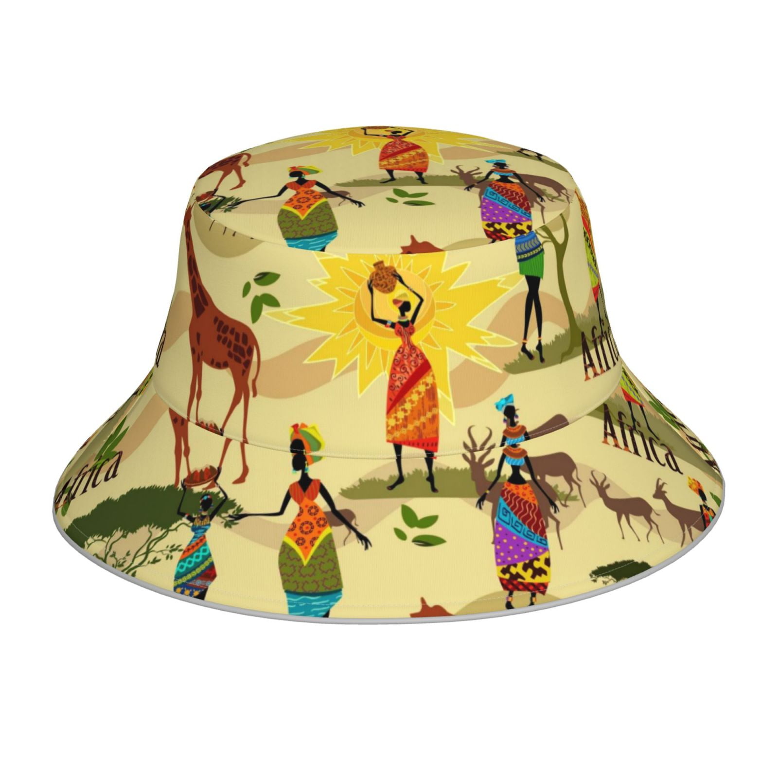 Kll African Bucket Hat For Women Men Packable Travel Beach Sun Hat ...