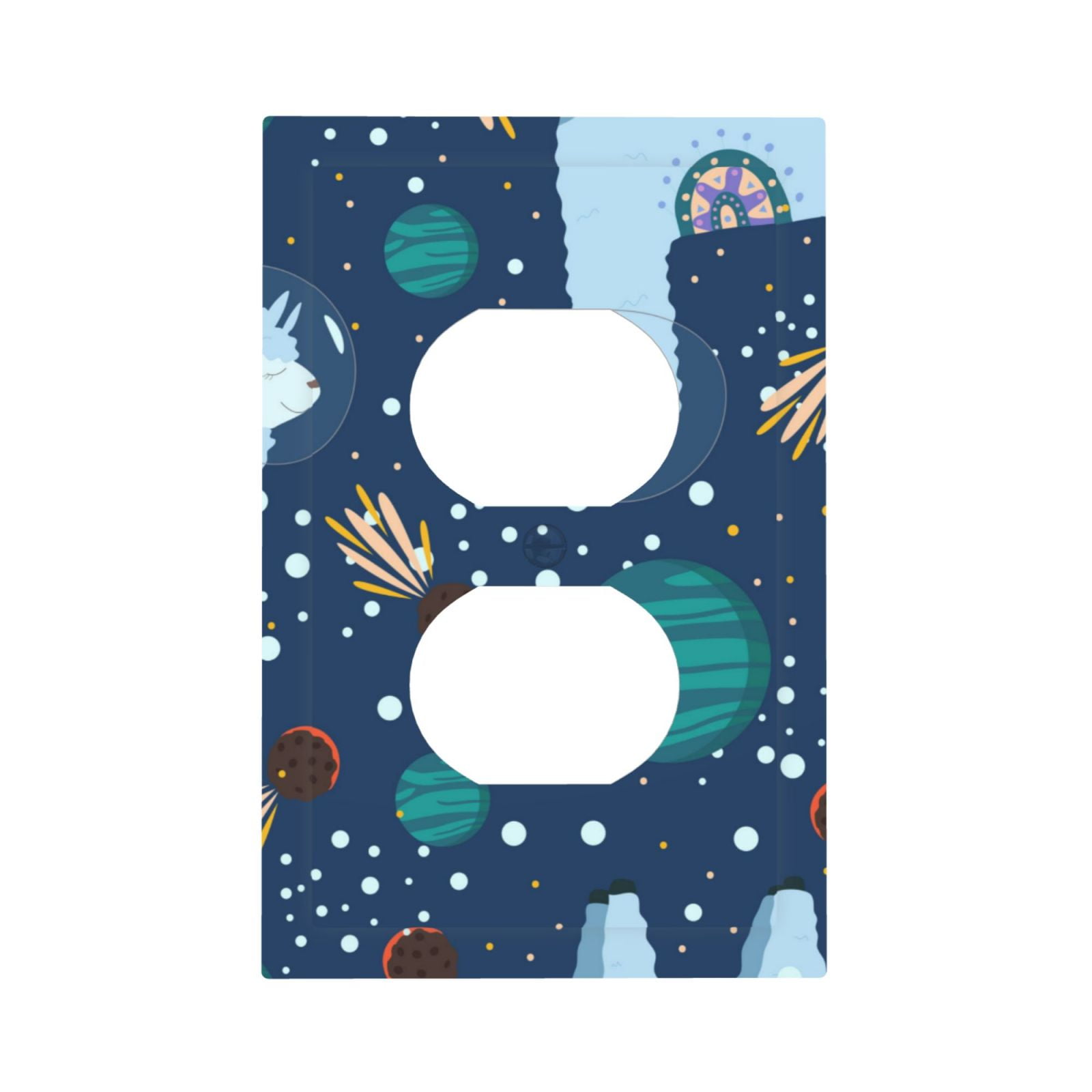 Kll Alpaca Astronaut In Space Wall Plate,Gloss Finish,Standard Size 1 ...