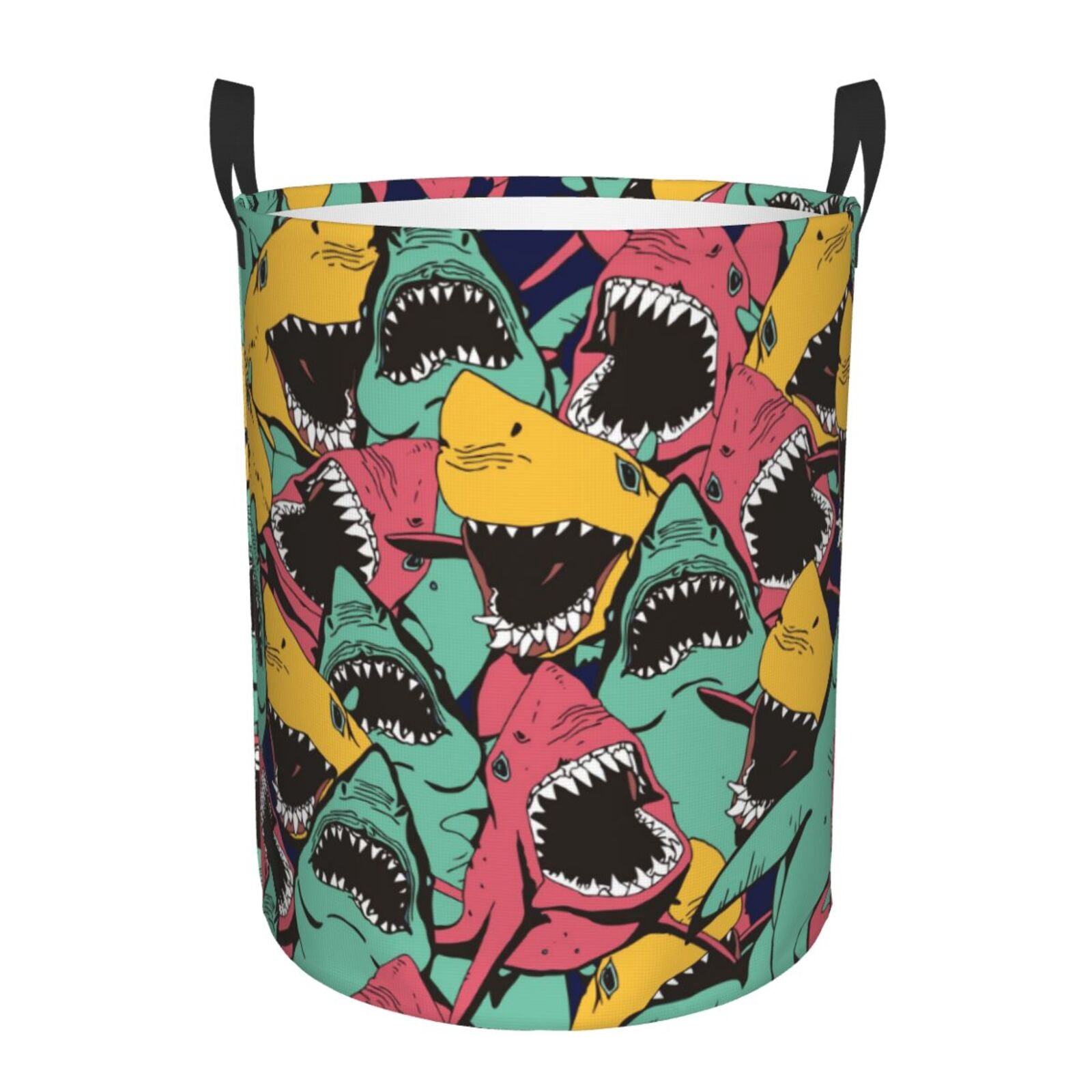 Kll Angry Shark Pattern Waterproof Foldable Laundry Hamper Bucket With ...