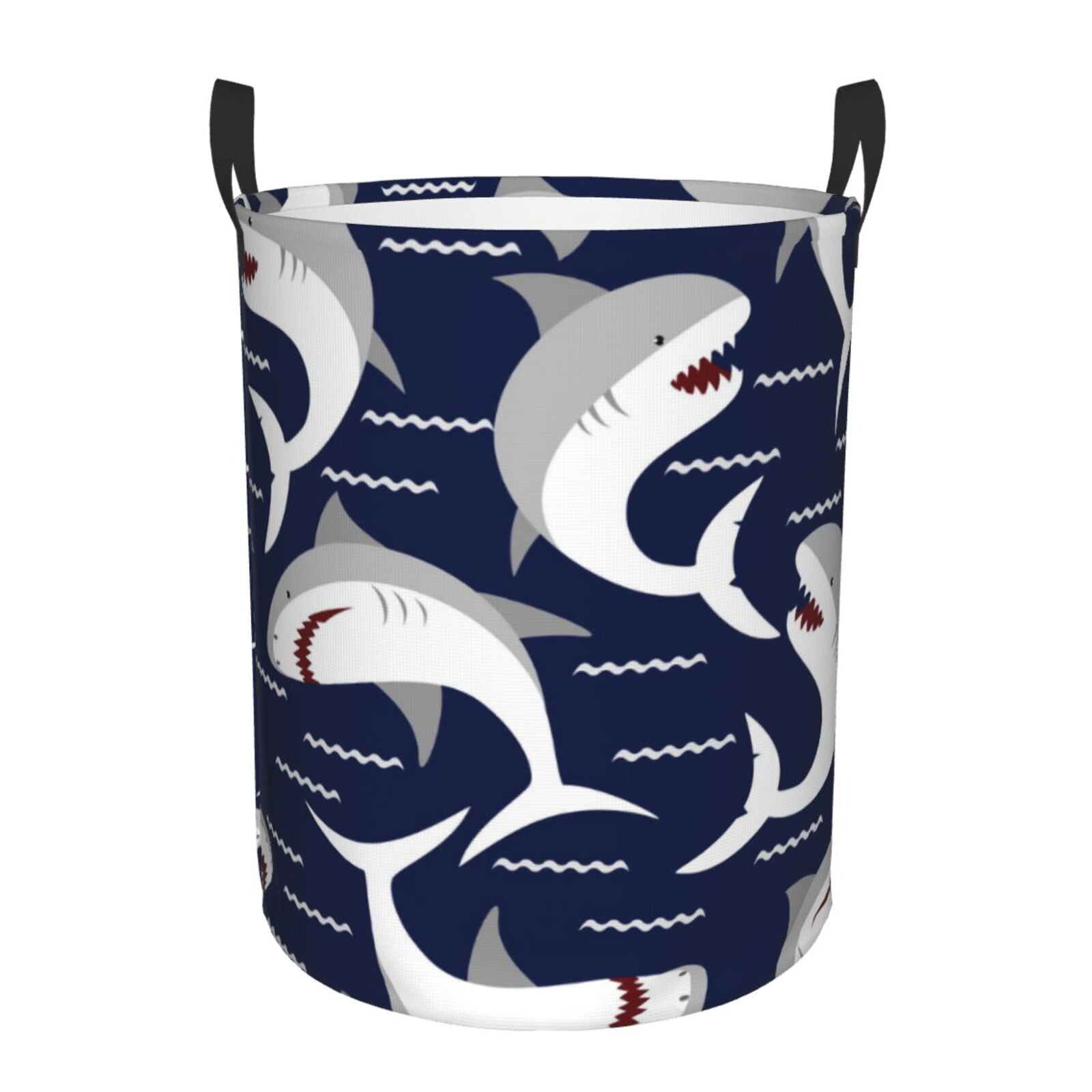 Kll Angry Shark Waterproof Foldable Laundry Hamper Bucket With Handles ...