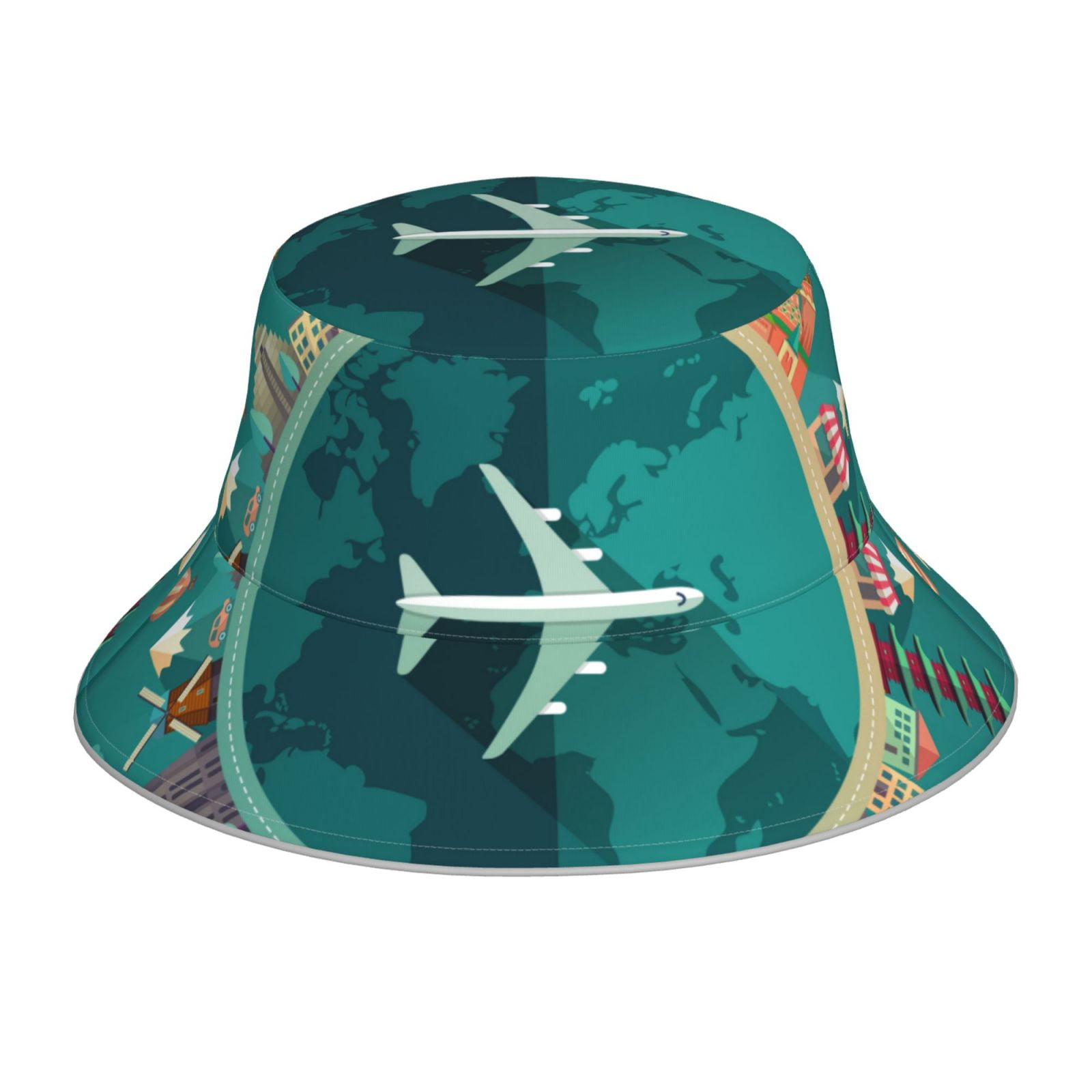Kll Around The Planet Bucket Hat For Women Men Packable Travel Beach ...