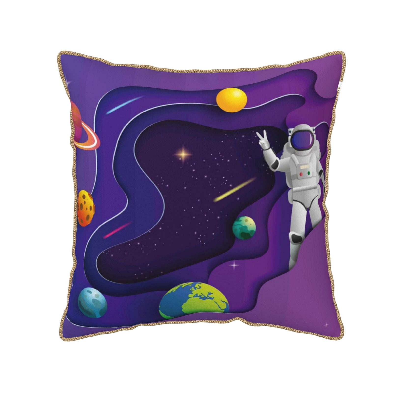 Kll Astronaut Decorative Throw Pillow Covers Velvet Soft For Couch Sofa ...