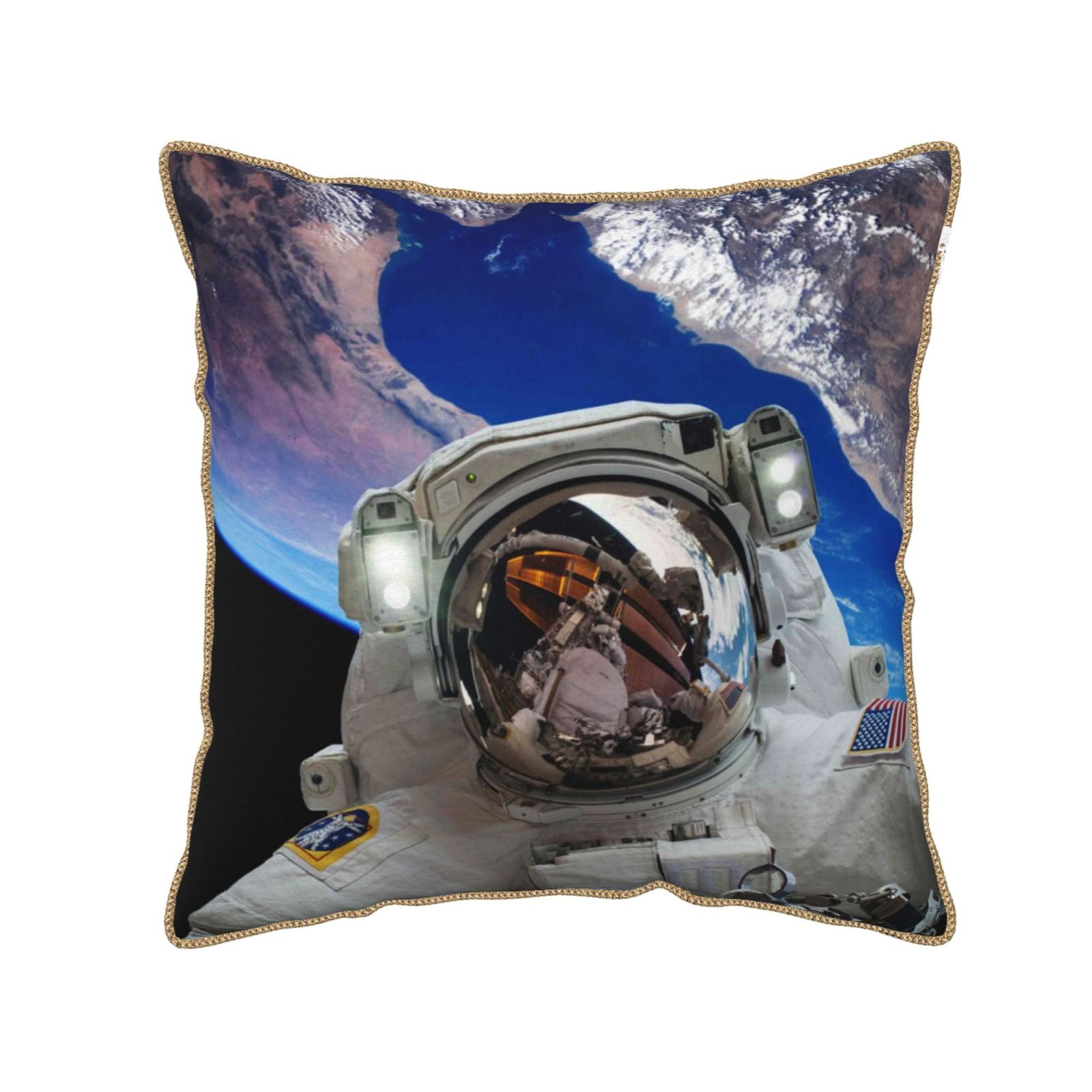 Kll Astronaut In Outer Space Decorative Throw Pillow Covers Velvet Soft ...