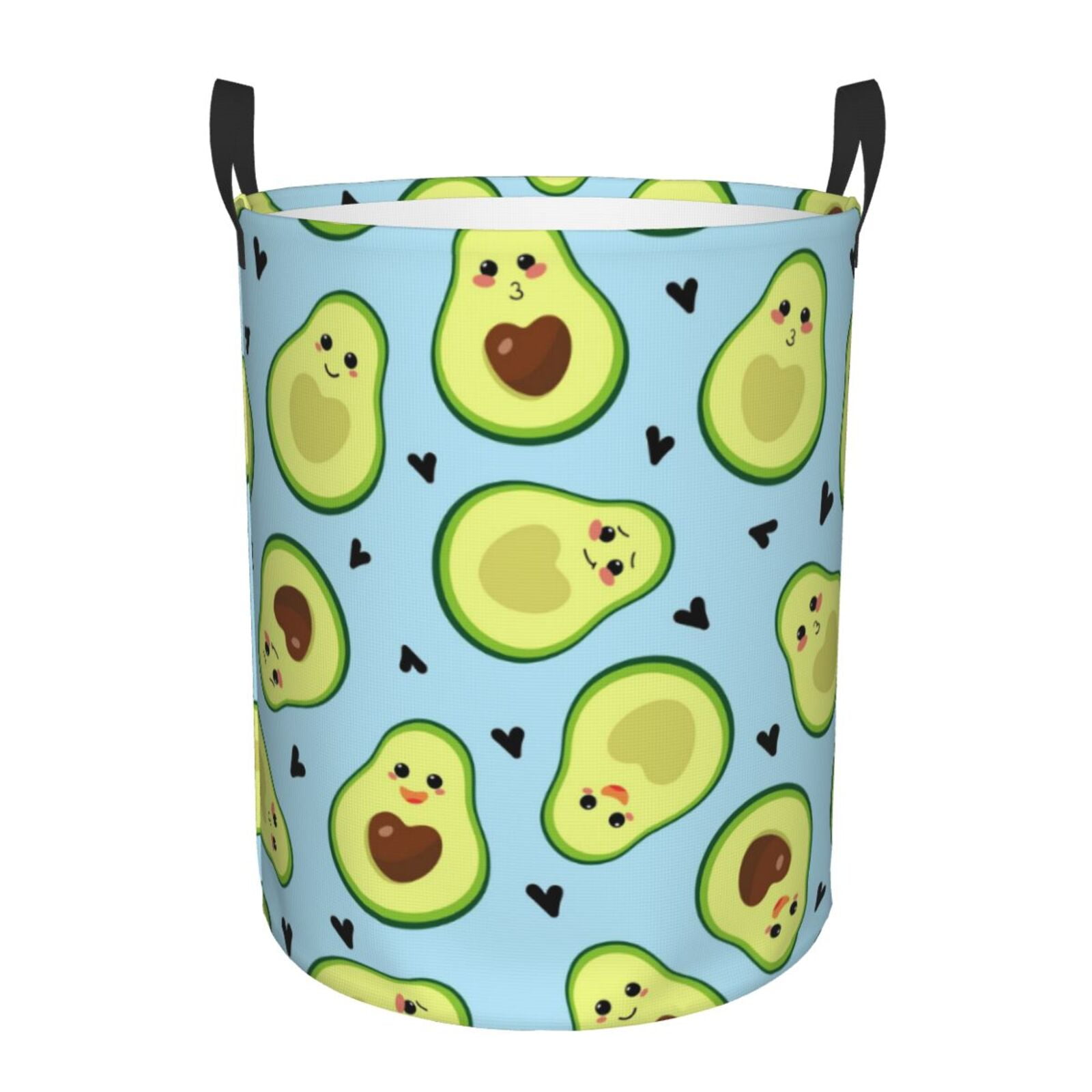 Kll Avocado And Hearts Waterproof Foldable Laundry Hamper Bucket With ...
