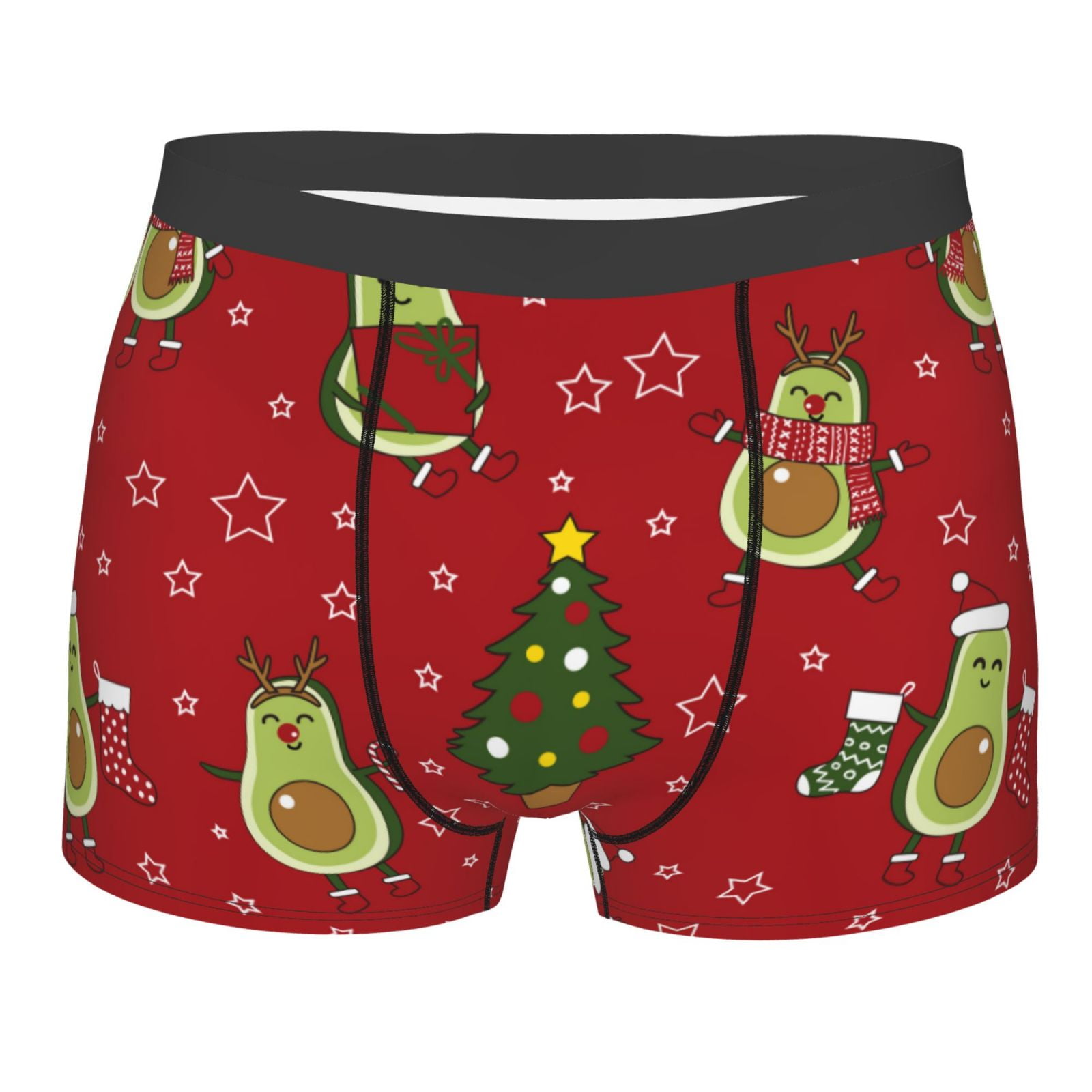 Kll Avocado Christmas Men'S Cotton Boxer Briefs Underwear-Small ...