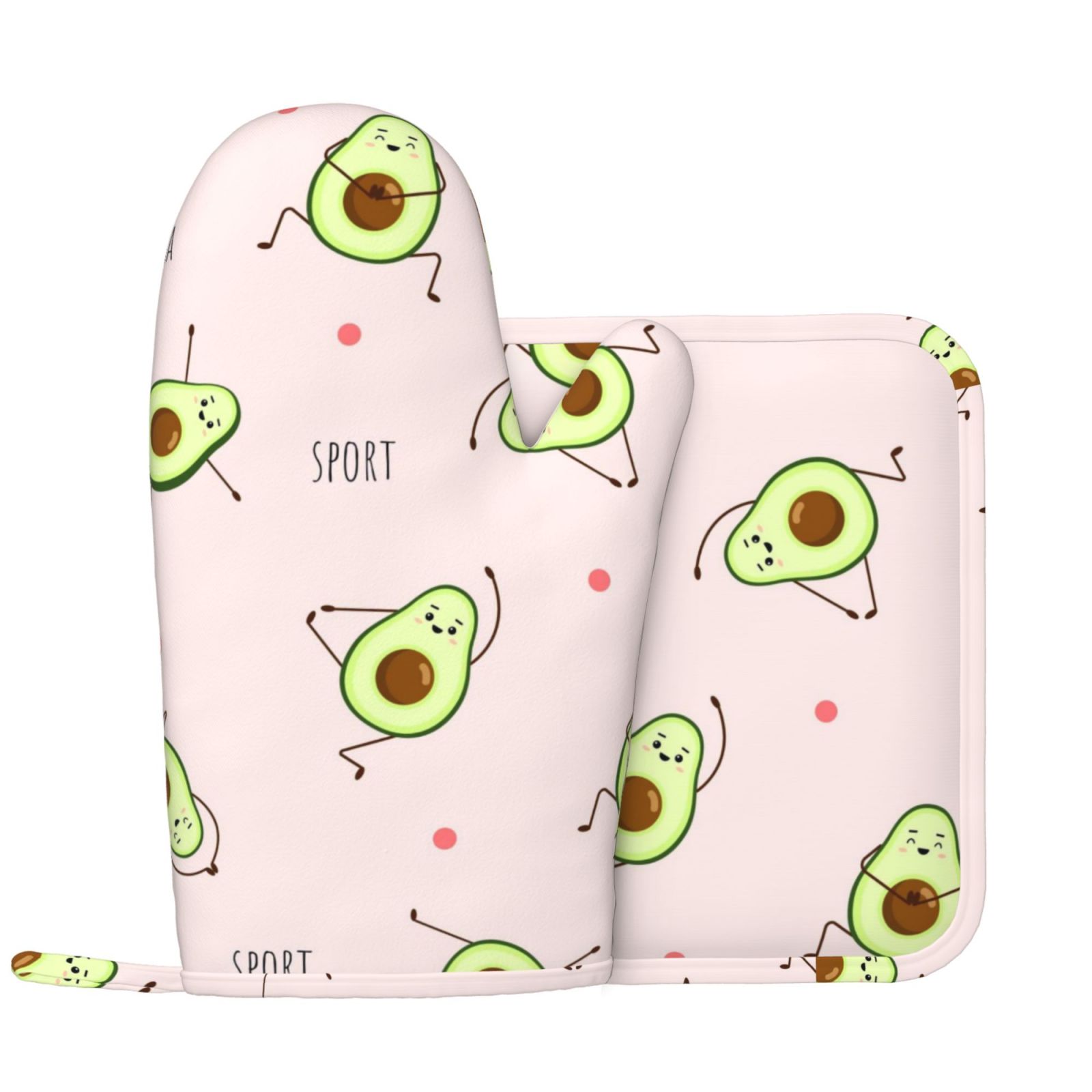 Kll Avocado Doing Sport Yoga Oven Gloves And Pot Holders Grill Gloves ...