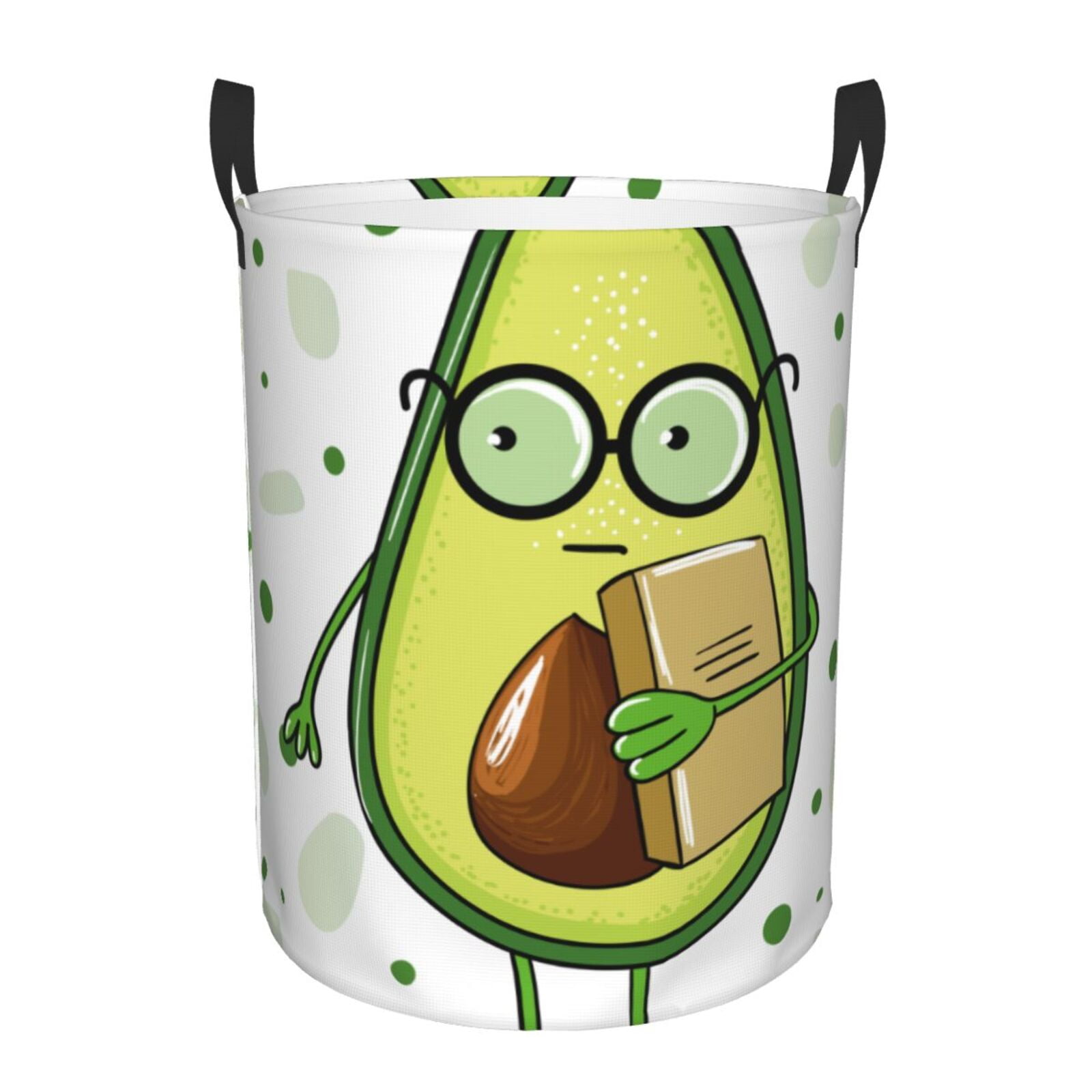 Kll Avocado With Glasses Waterproof Foldable Laundry Hamper Bucket With ...