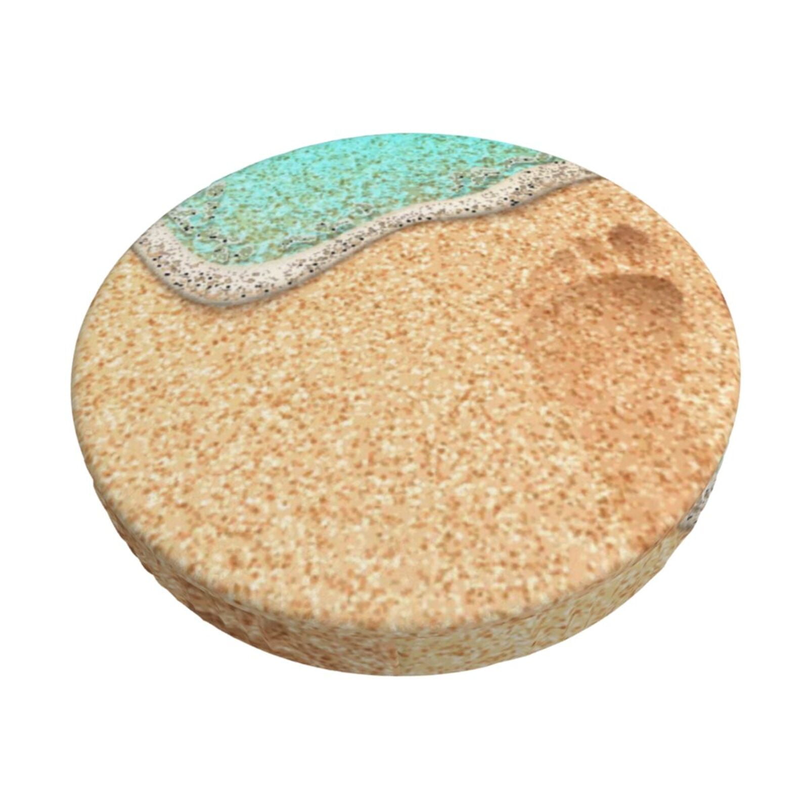 Kll Beach Footprint Round Bar Chair Cushion Cover 12 Inch,Bar Stool ...