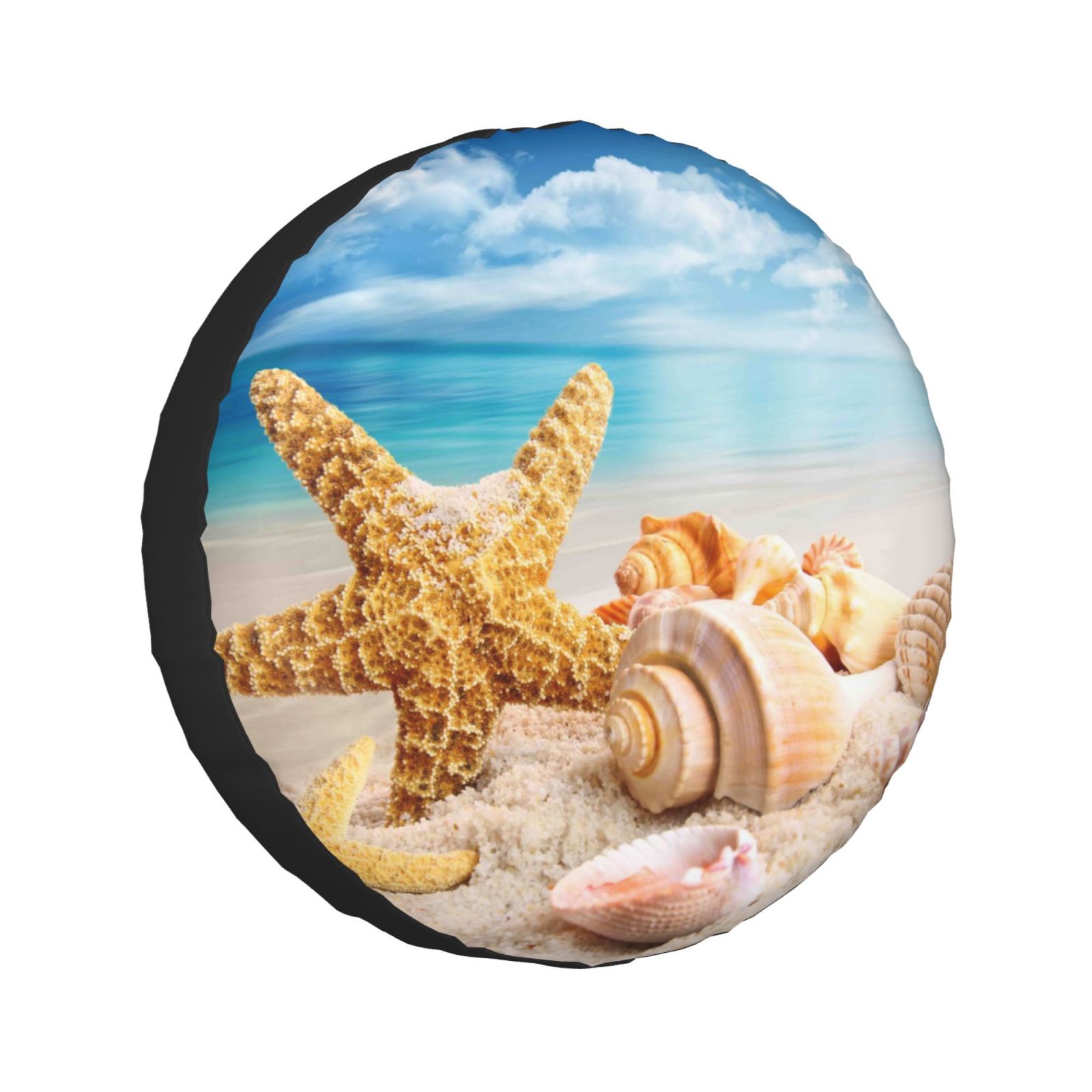 Kll Beach Starfish Shell Tire Cover,Universal Wheel Tire Cover For ...