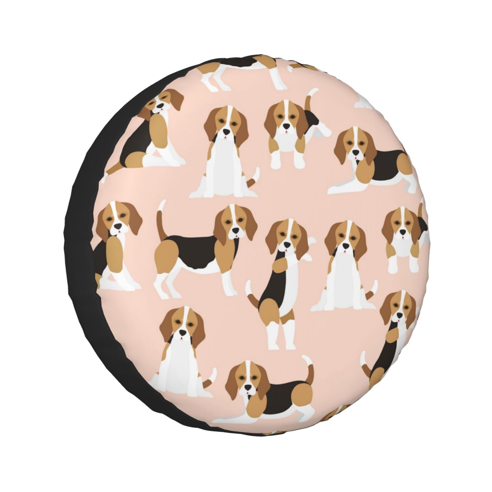 Kll Beagle Dog On Brown Tire Cover,Universal Wheel Tire Cover For ...