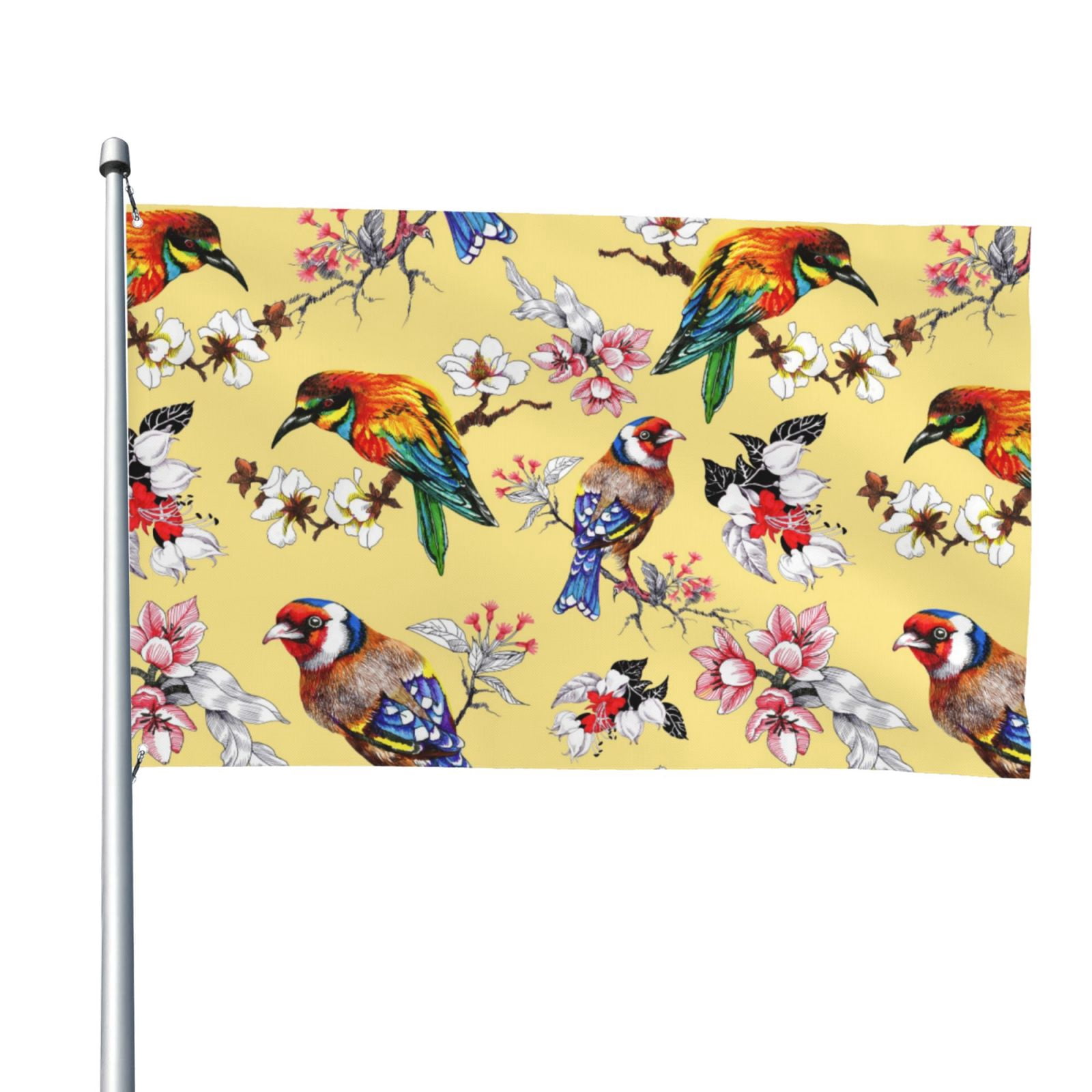 Kll Beautiful Bright Birds And Flowers Flag 4x6 Ft Parade Party Flag ...