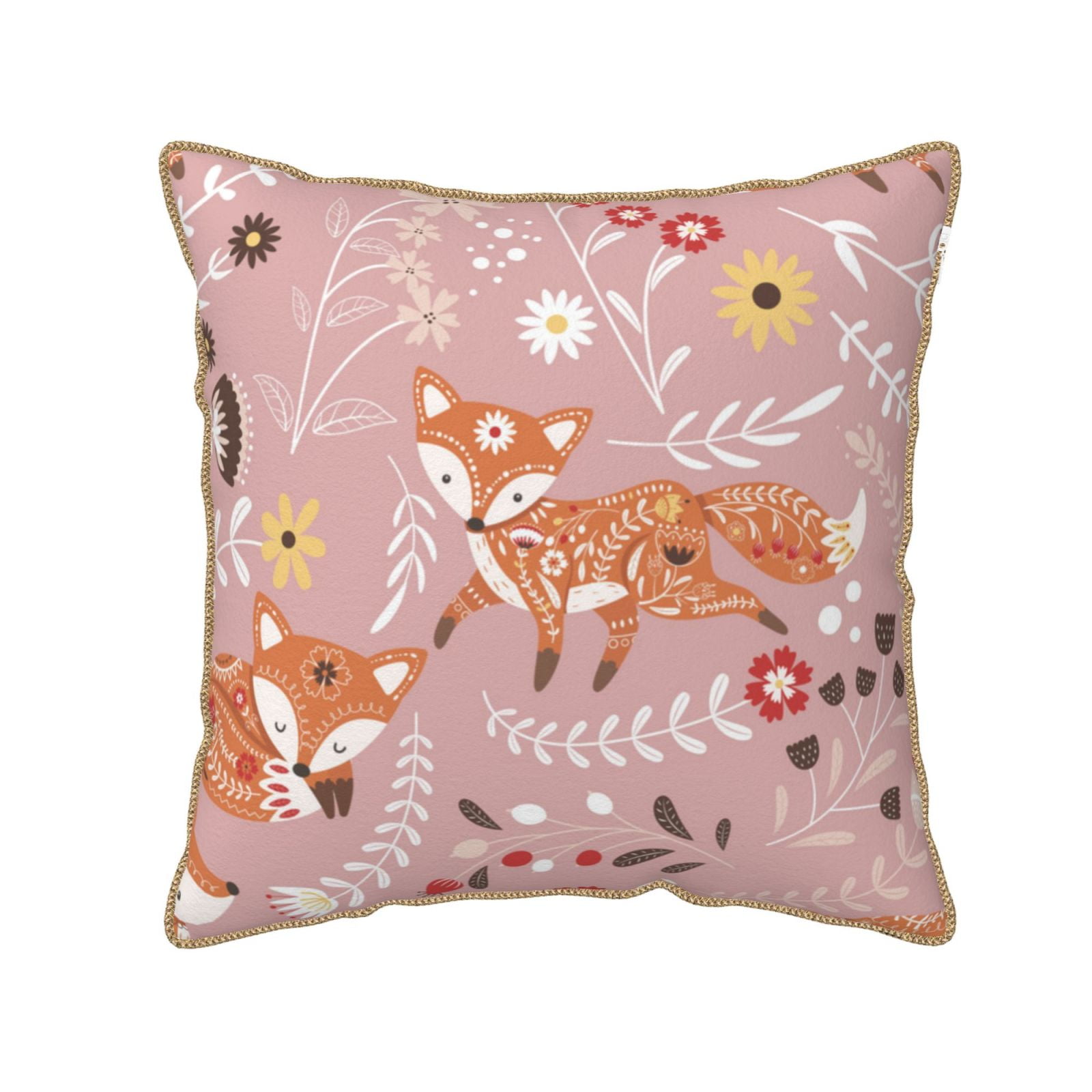 Kll Beautiful Fox Decorative Throw Pillow Covers Velvet Soft For Couch ...