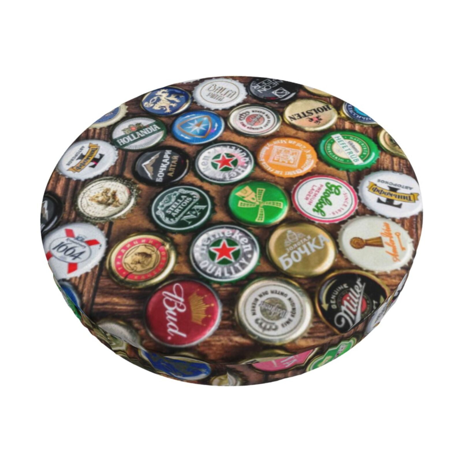 Kll Beer Caps Round Bar Chair Cushion Cover 14 Inch,Bar Stool Protector ...