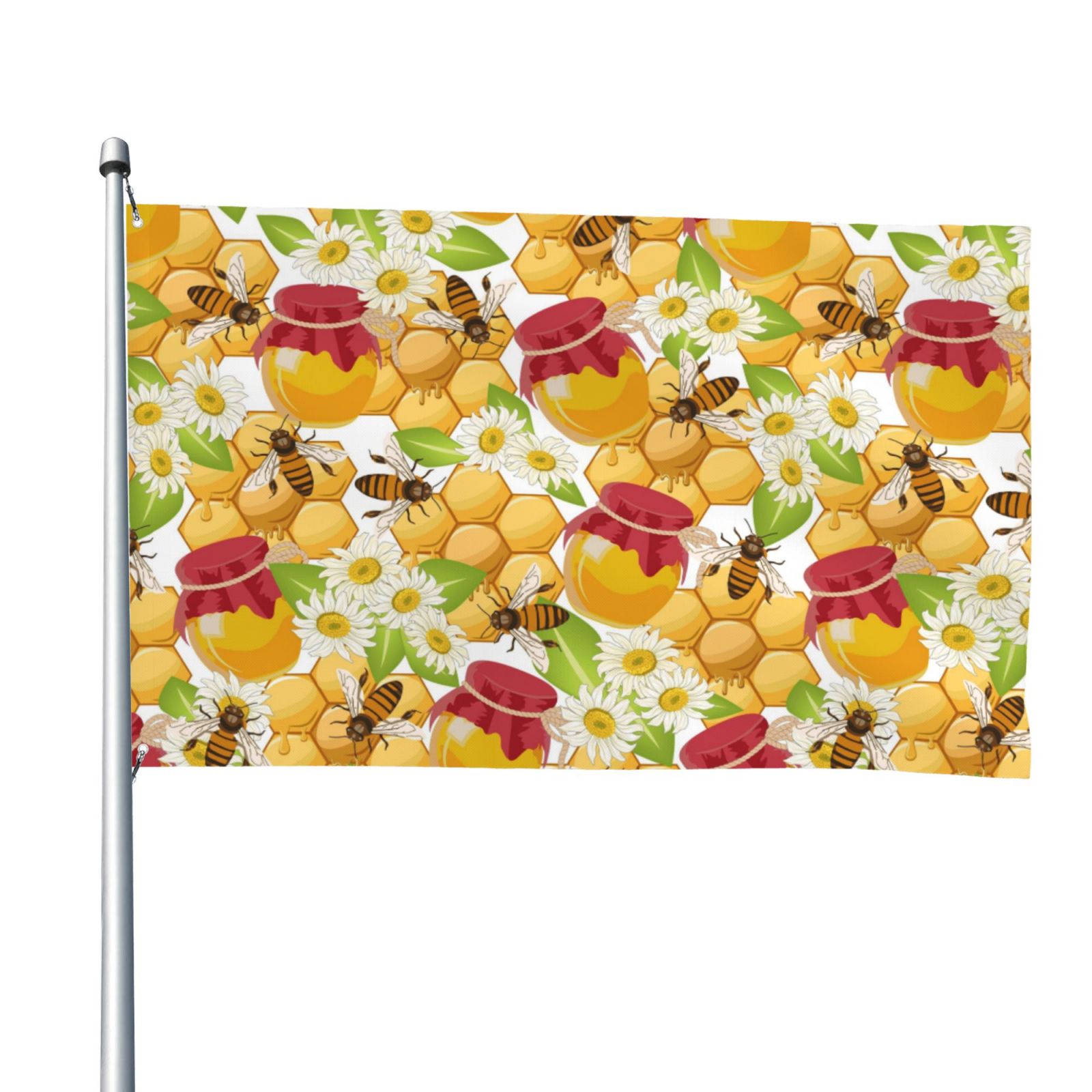 Kll Bees Honeycomb Jars Of Honey Flowers Flag 4x6 Ft Parade Party Flag Outdoor Flag Decorative ...